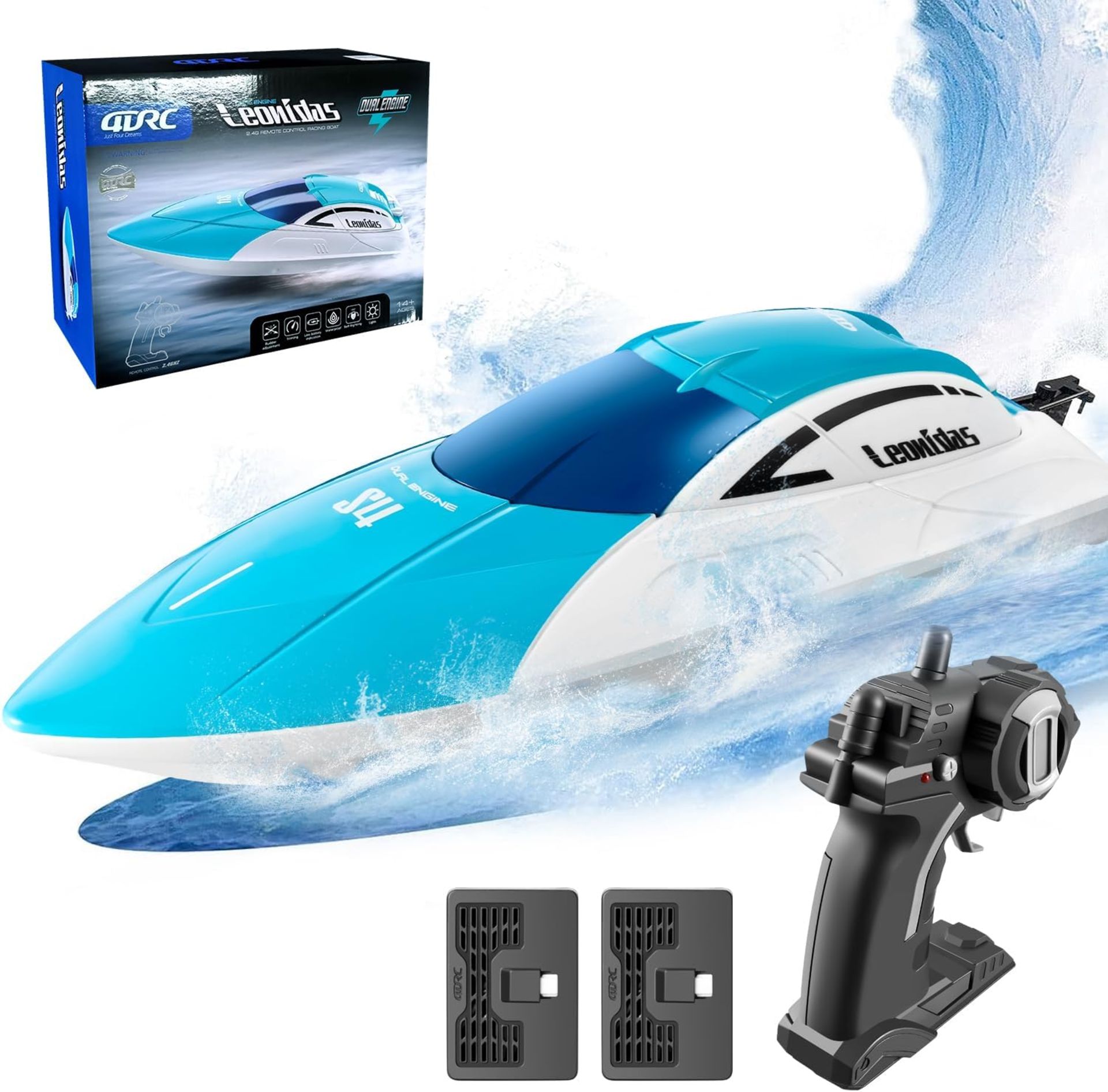 10 X BRAND NEW 4DRC S4 RC Boat 2.4GHz High Speed RC Racing Boat with 2 ...
