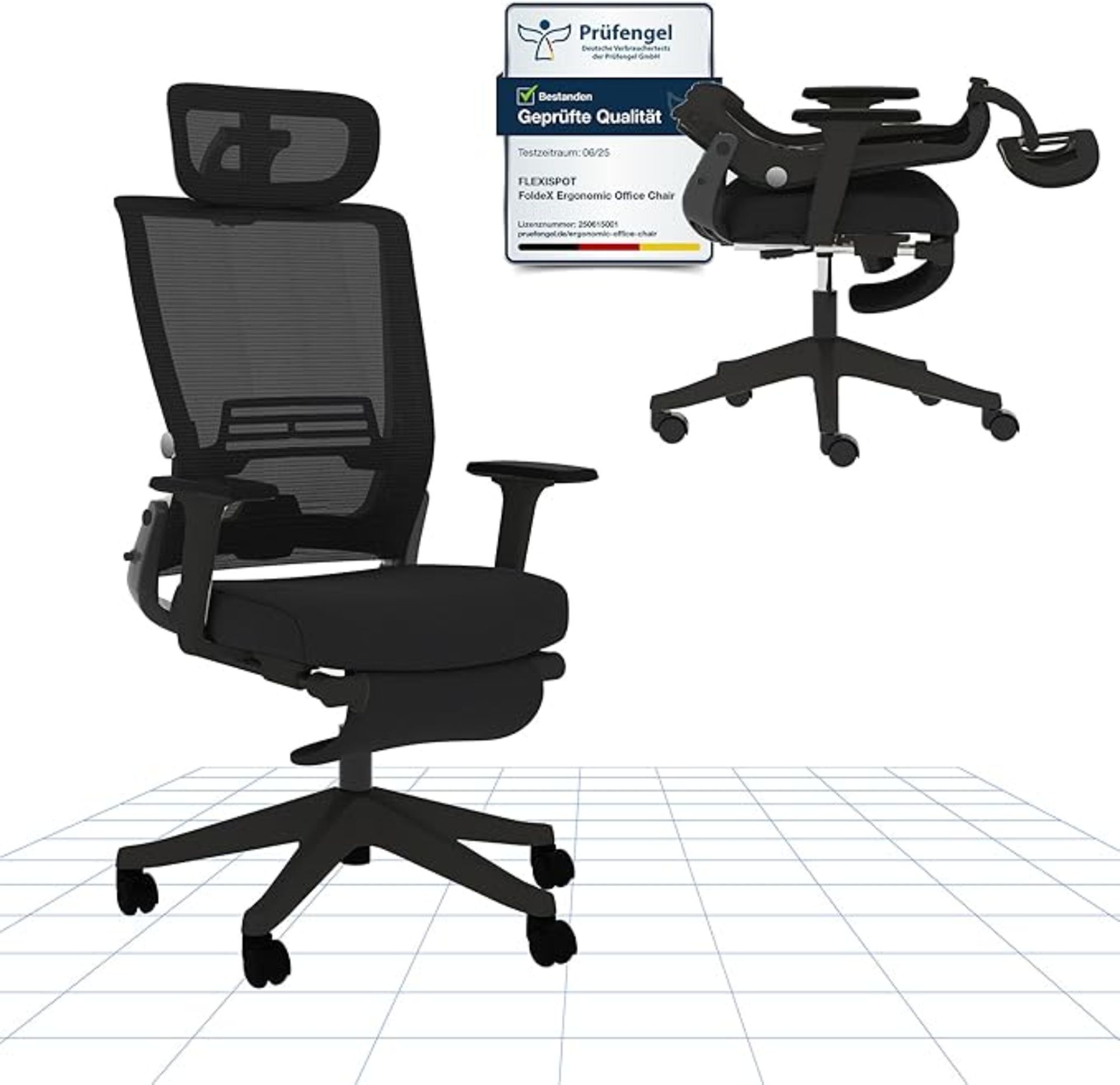 Boxed FLEXISPOT Foldex Ergonomic Office Chair with Foldable Backrest ...