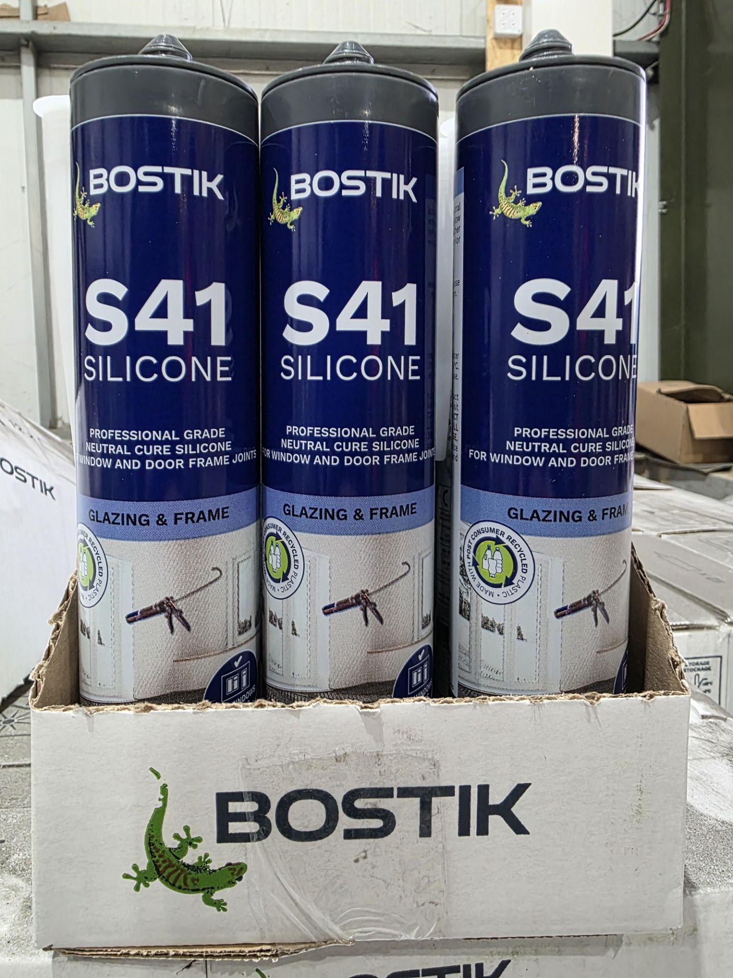 60 x Bostik S41 Neutral Cure Window & Door Frame Silicone Sealant 310ml ...