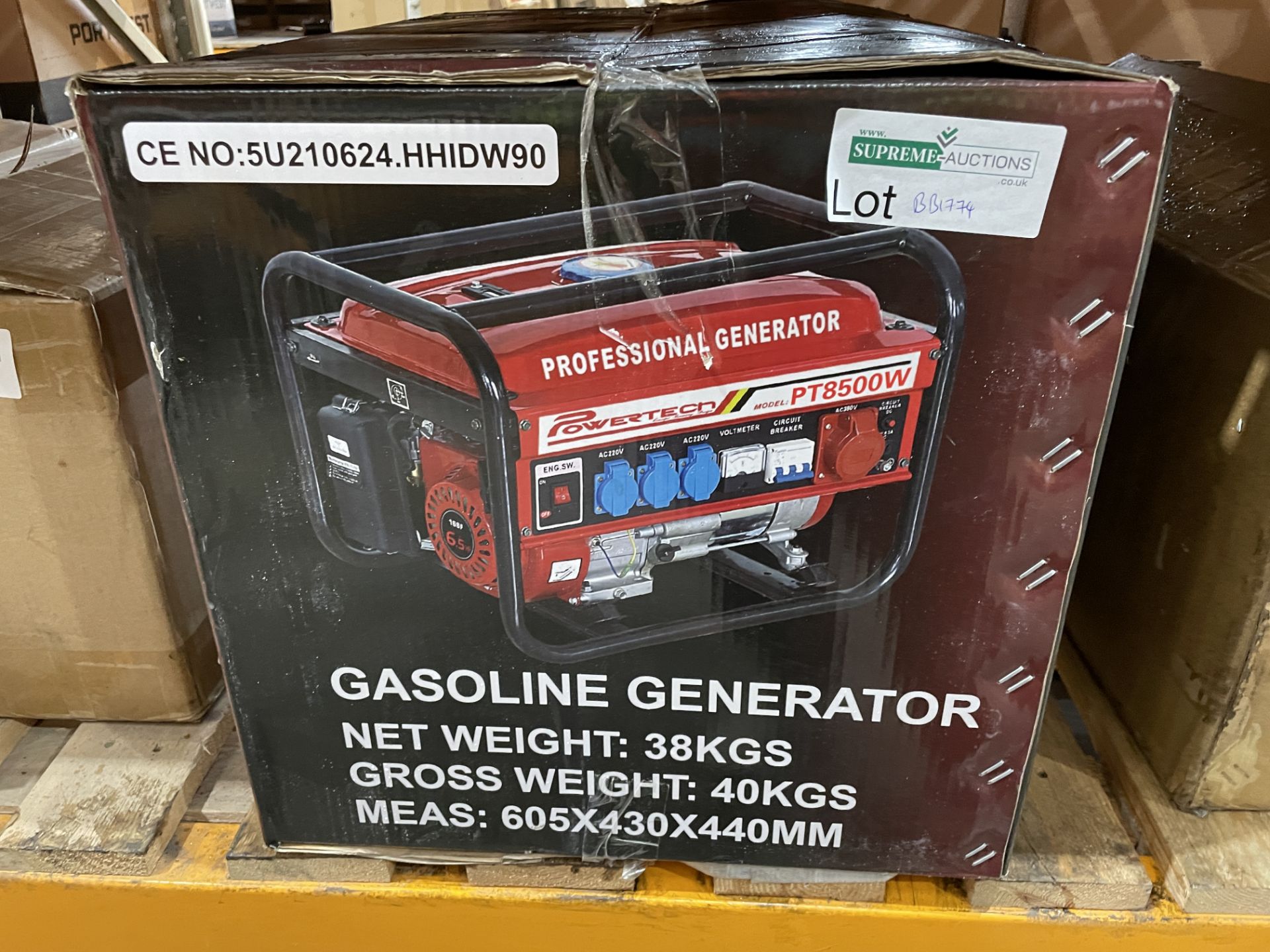 BRAND NEW PT8500W POWERTECH GASOLINE GENERATOR 605 X 430 X 440MM RRP £ ...