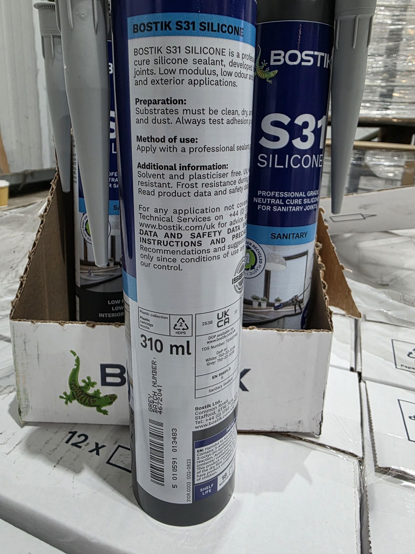 60 x Bostik Pro S31 Sanitary Silicone 310ml Grey. RRP £12.49 per tube ...