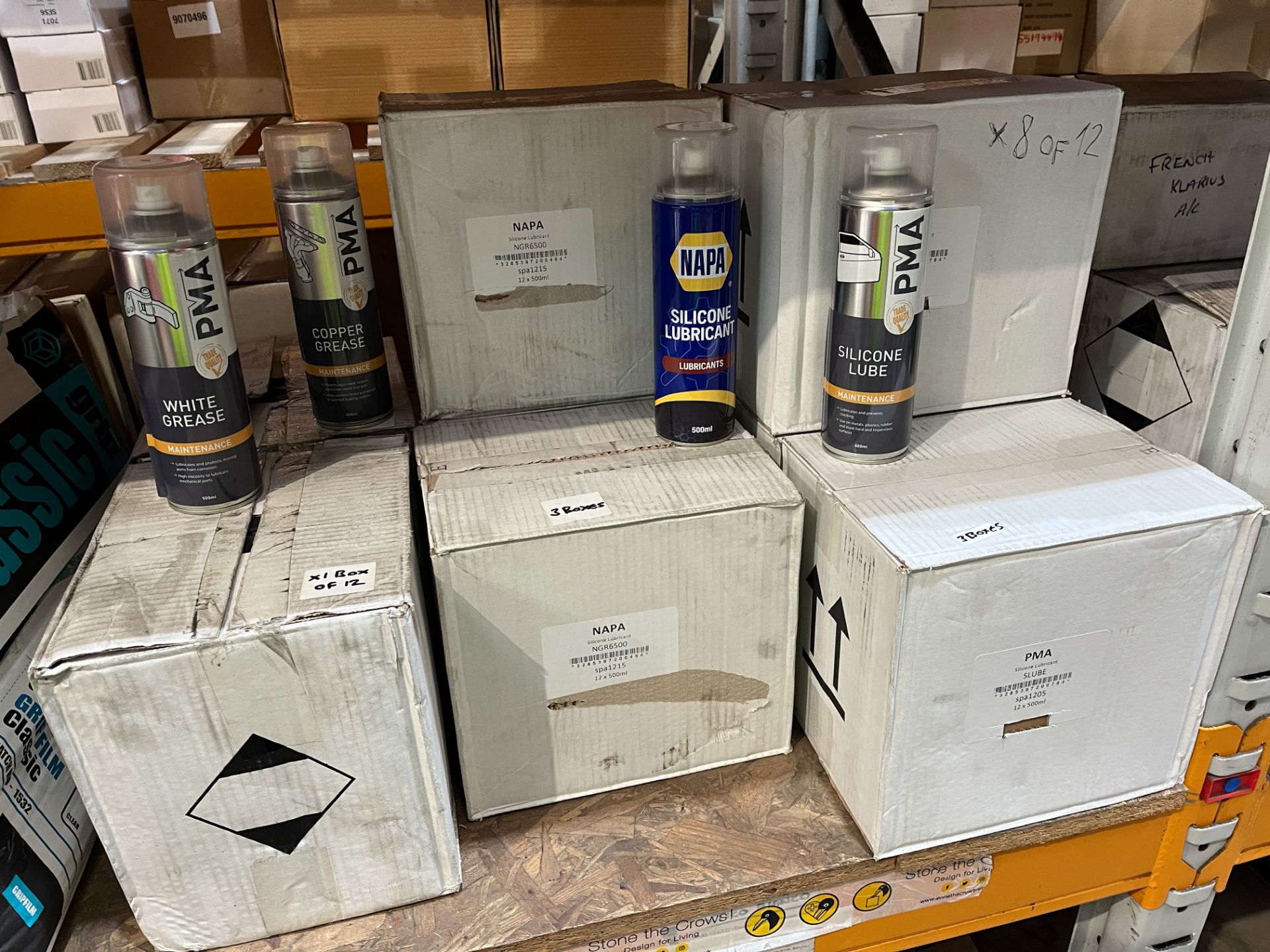 8x BRAND NEW BOXES 12 ASSORTED SPRAY GREASE & SILICONE LUBRICANT ...