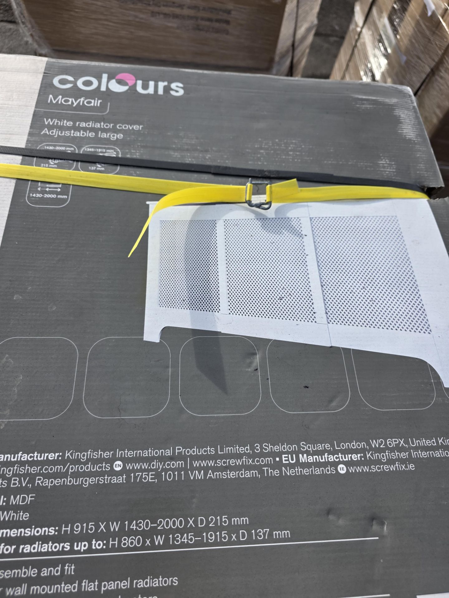 PALLET TO CONTAIN 10 X NEW & BOXED COLOURS MAYFAIR WHITE RADIATOR COVER ...