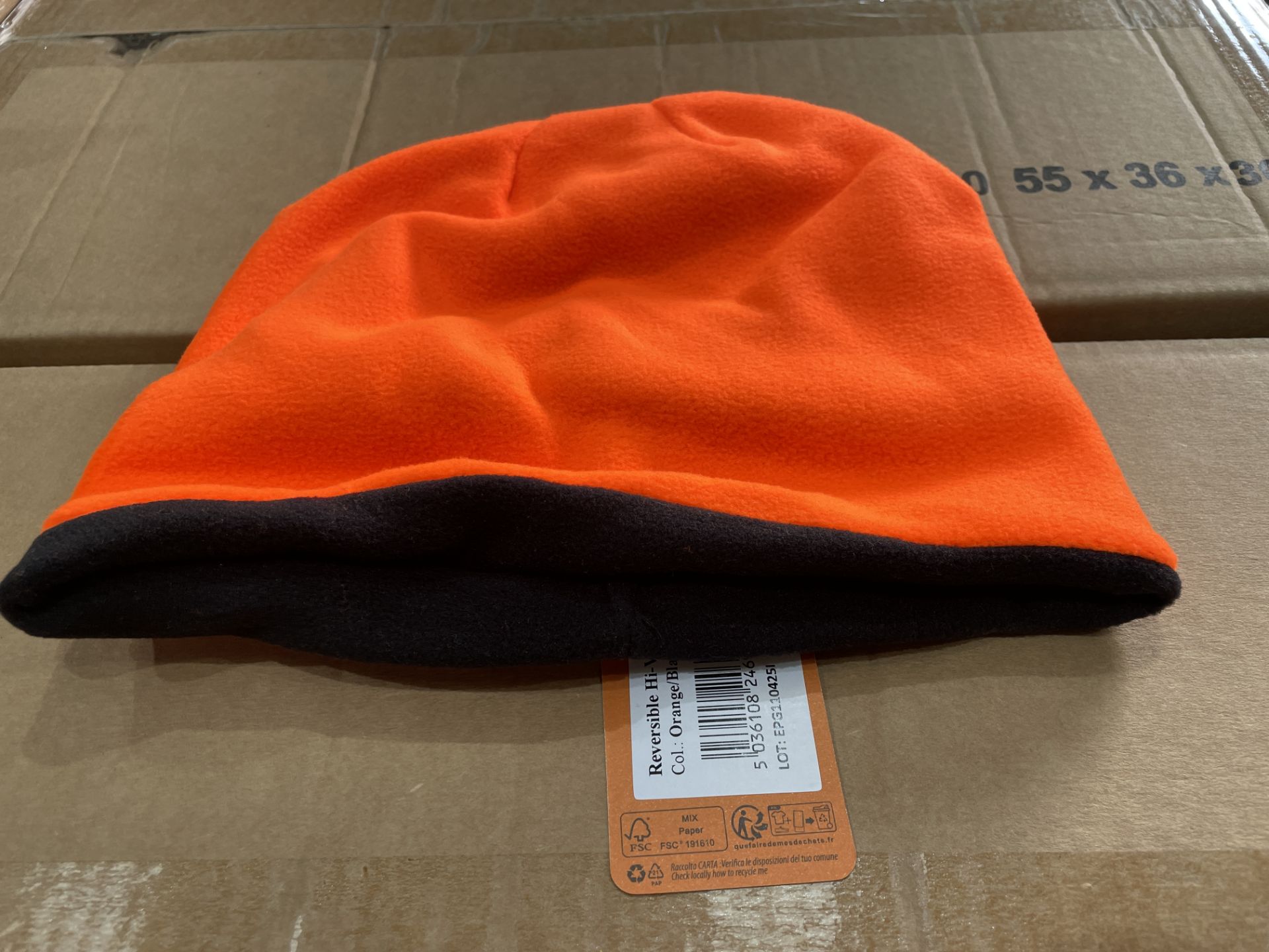 72 X BRAND NEW PORTWEST HI VIS REVERSIBLE BEANIE WINTER WORK HATS (LOC ...