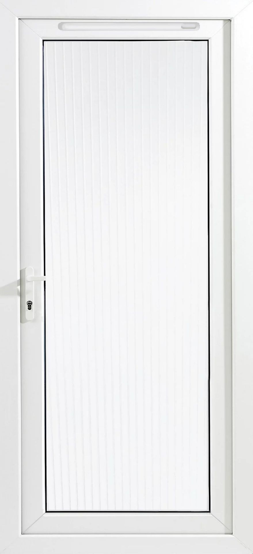 Brand New Satinated Unglazed White uPVC Swinging External Back door, (H ...