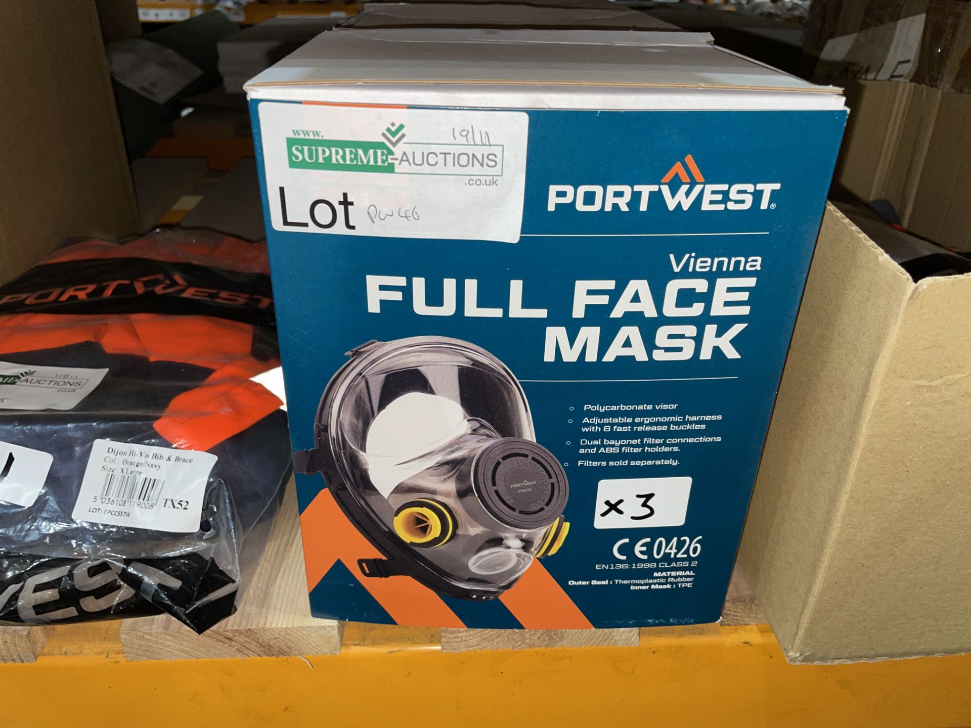 3 X BRAND NEW PORTWEST P500 VIENNA FULL FACE MASKS (LOC: 7.3-PW46)