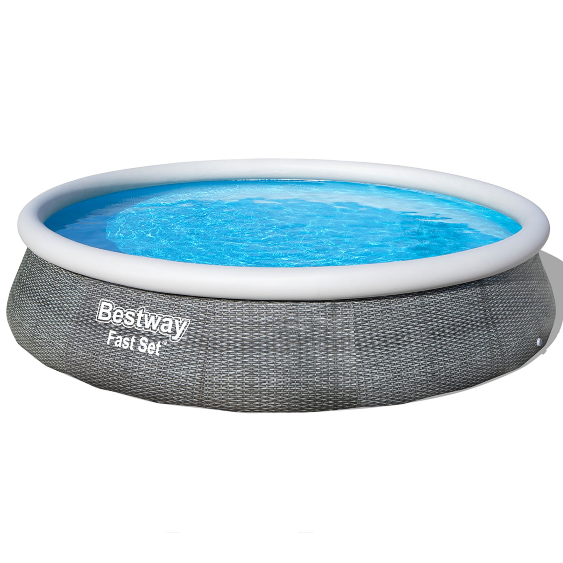 Bestway 13ft X 33Â Deep Rattan Effect Fast Set Inflatable Paddling Pool ...