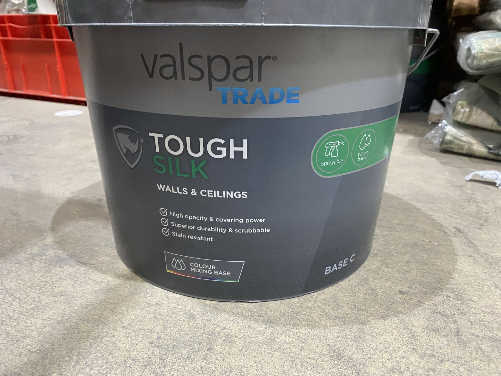 5 X 10L BRAND NEW VALSPAR TRADE TOUGH SILK WALLS AND CEILINGS BASE C ...