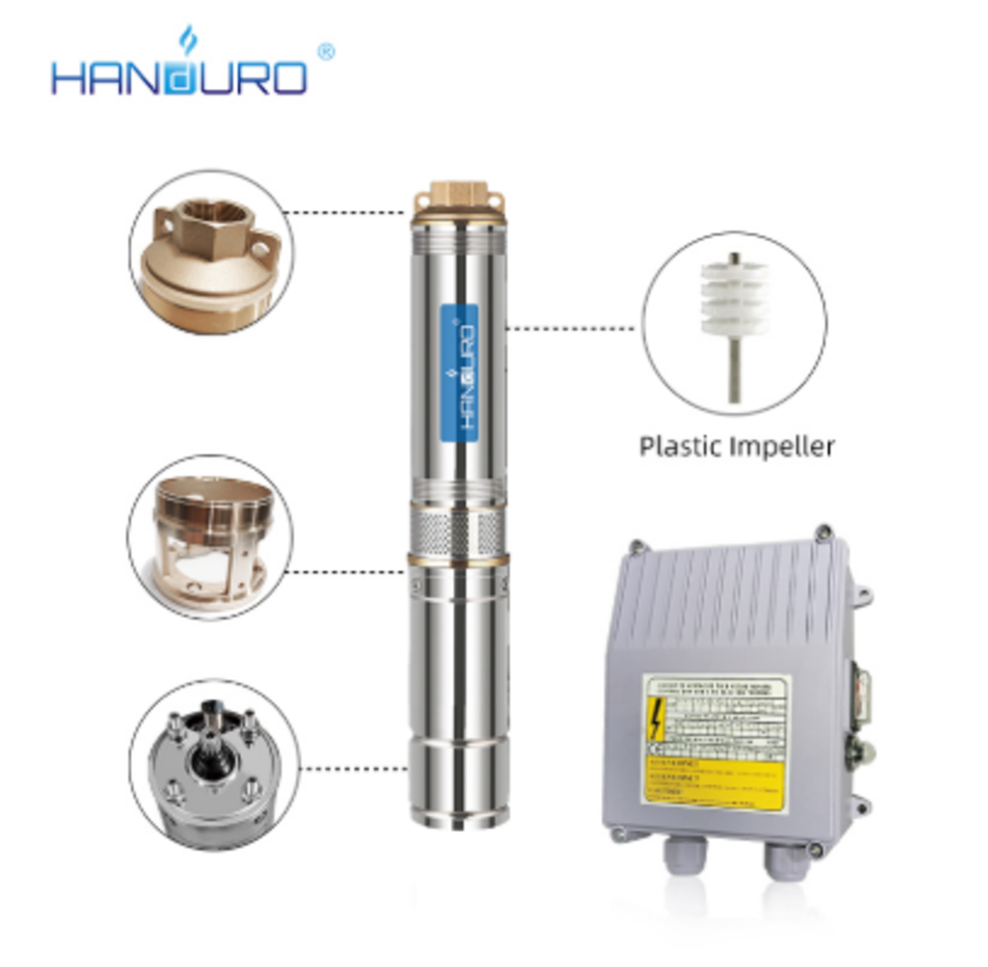 New & Boxed Handuro Submersible Well Water Pump Garden Borehole 4”/ 0 ...