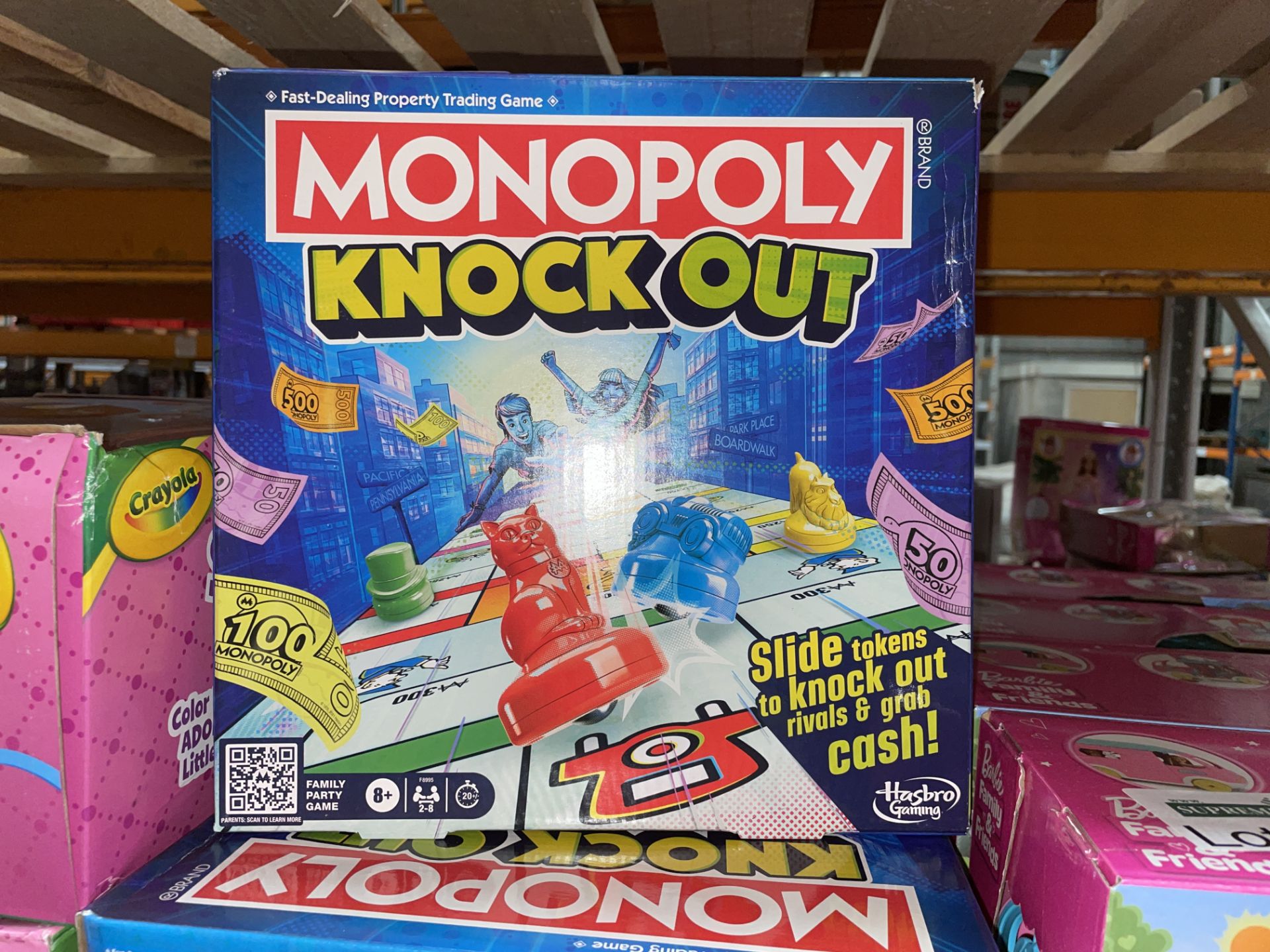 5 X MONOPOLY KNOCK OUT BOARD GAMES (LOC: 34.1-BB845)