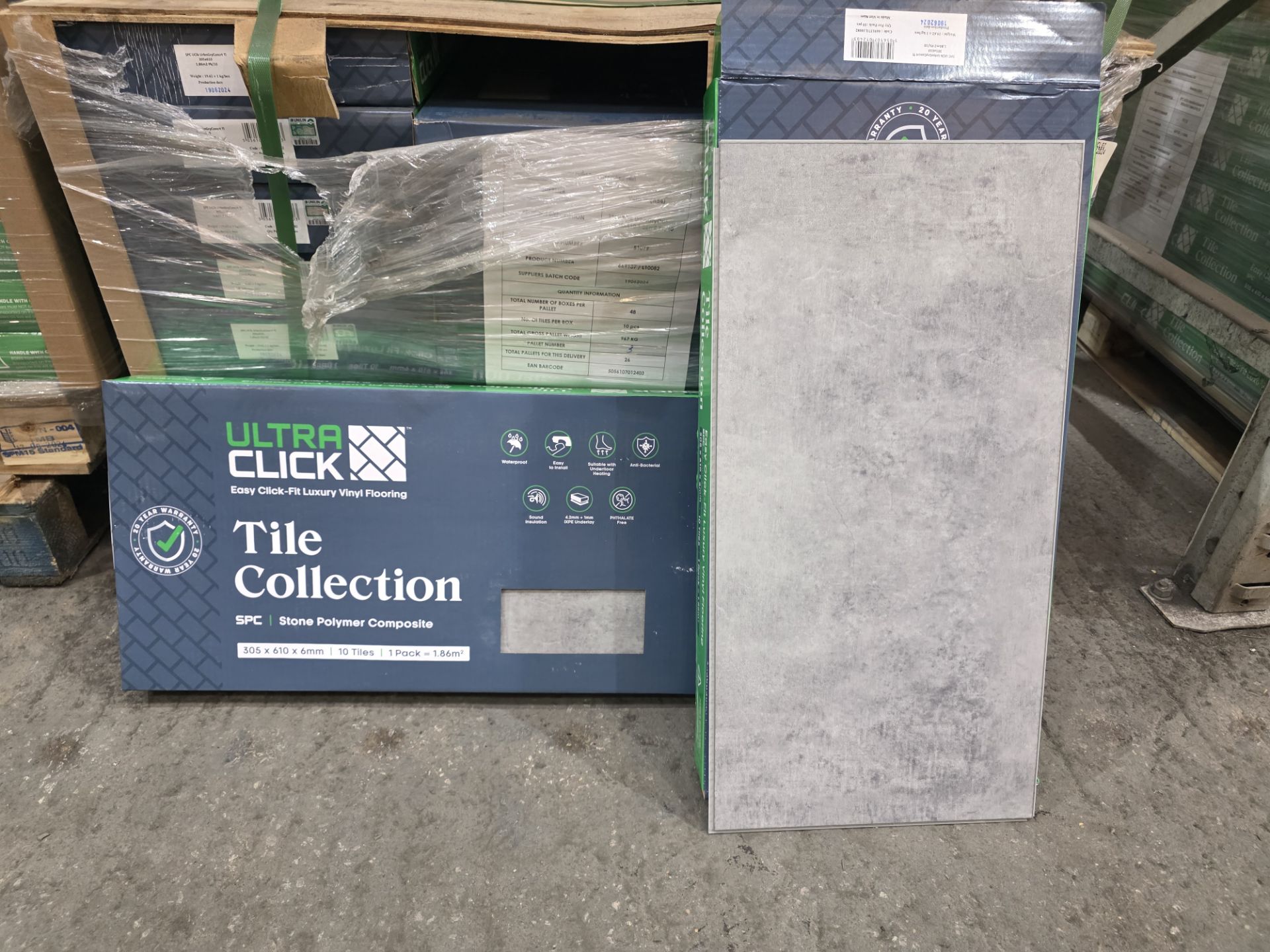 Pallet to Contain 48 x New & Boxed Packs of Ultra Click SPC Luxury ...
