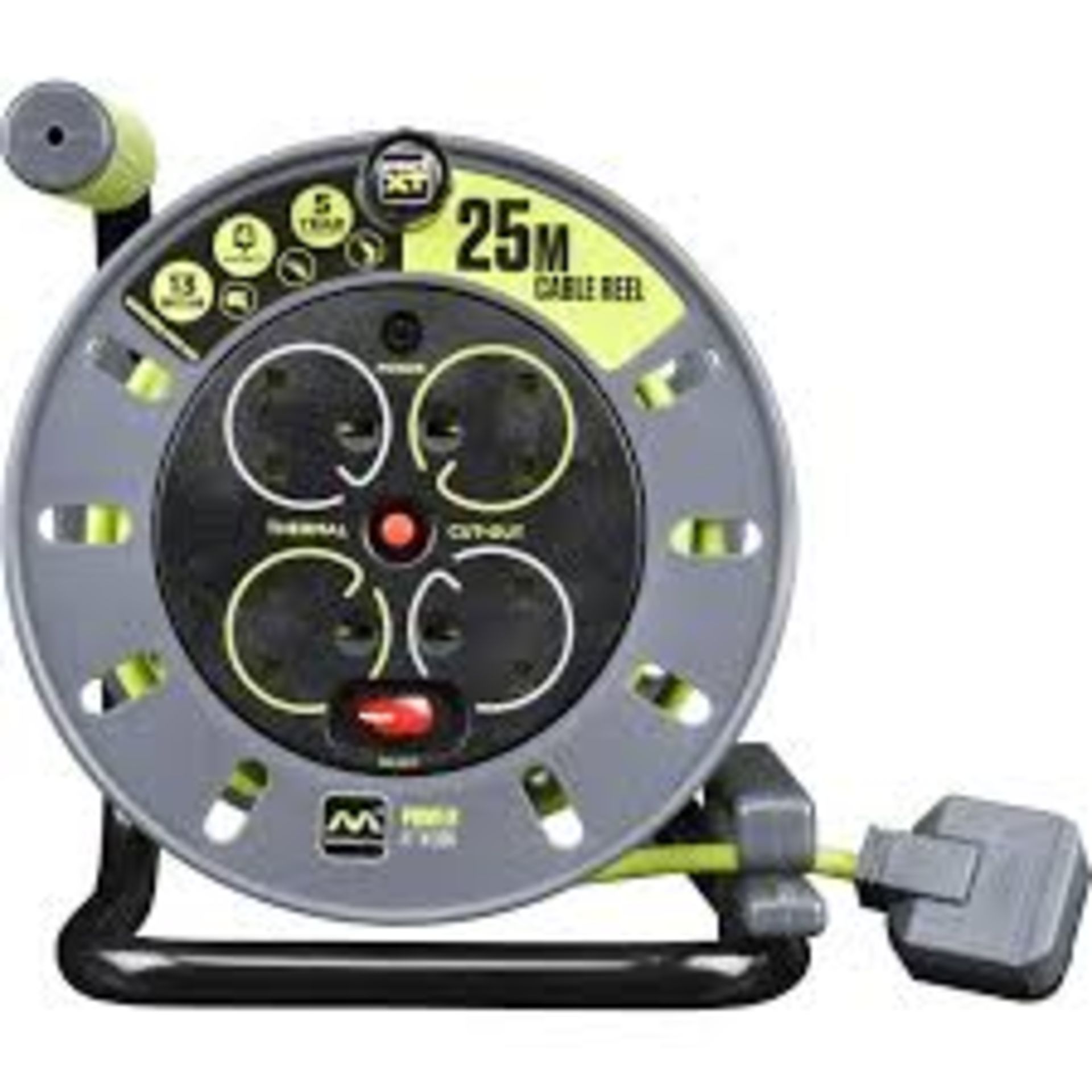 Masterplug Pro-XT Four Socket Open Cable Reel 25m . - SR1.4.1.