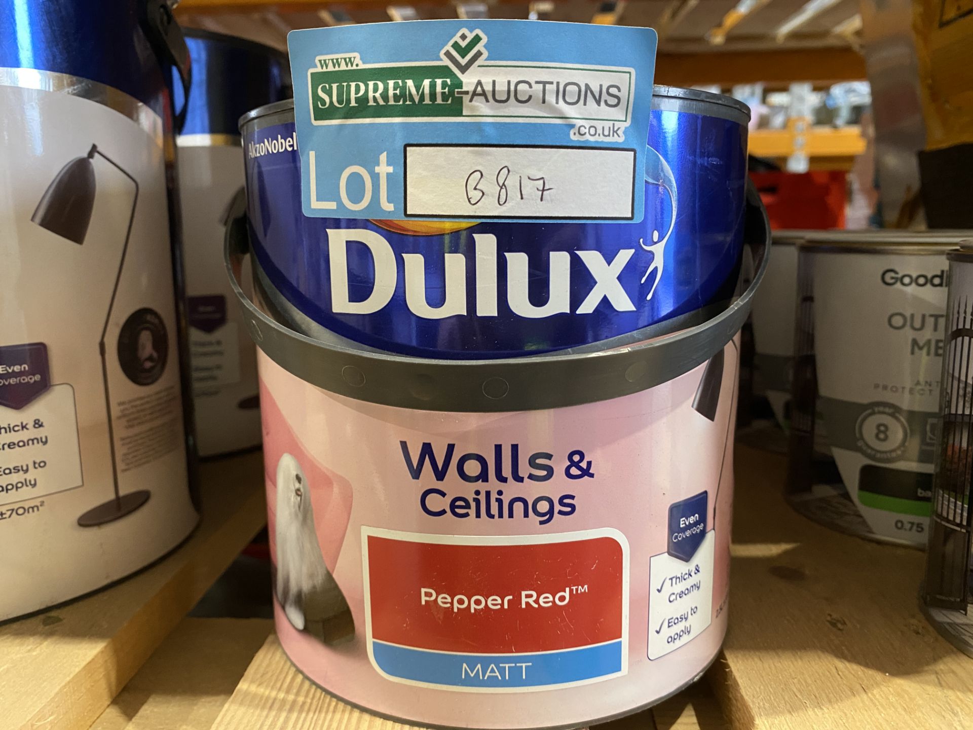 4 X BRAND NEW DULUX 2.5L WALLS AND CEILINGS PAINT, PEPPER RED, MATT ...
