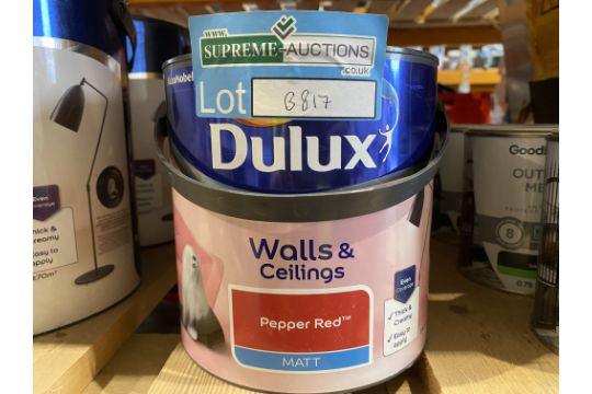 4 X BRAND NEW DULUX 2.5L WALLS AND CEILINGS PAINT, PEPPER RED, MATT ...