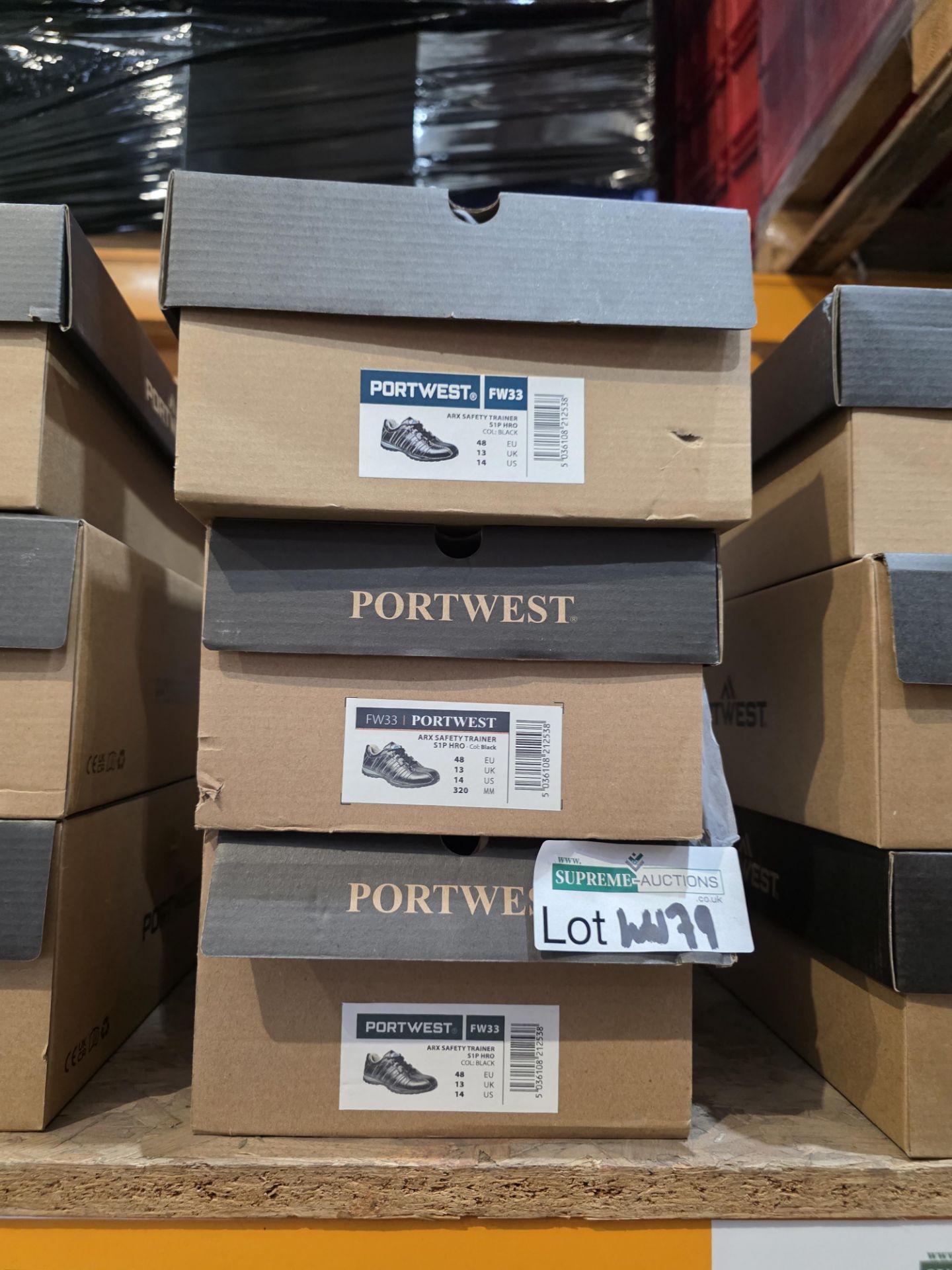 3 X NEW PAIRS OF PORTWEST FW33 ARX SAFETY TRAINER S1P HRO BLACK. UK ...