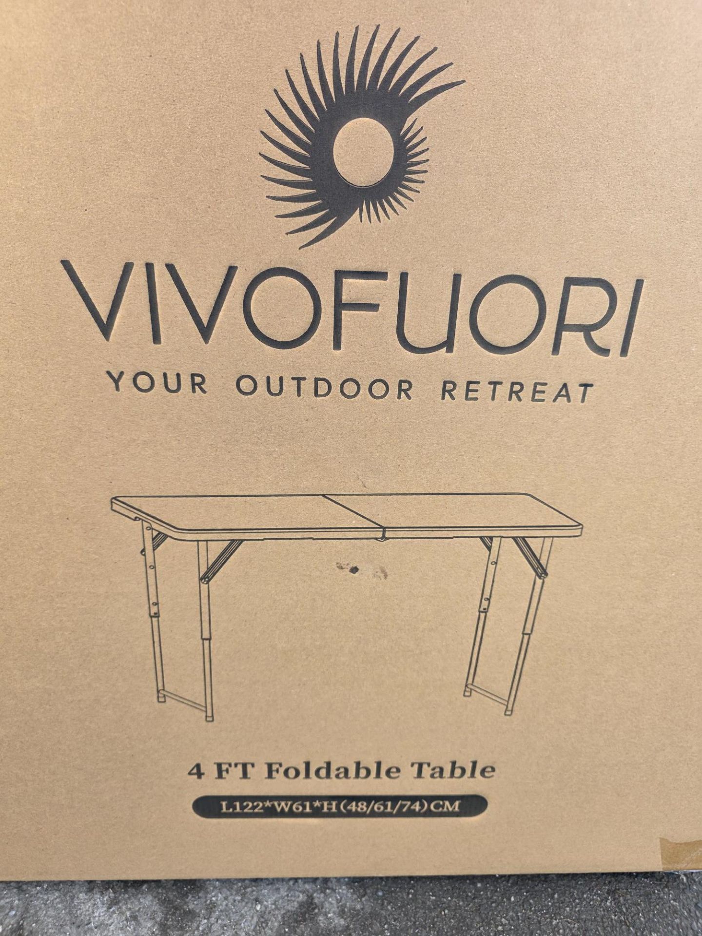 3 x New & Boxed Vivo Fuori 4ft Foldable Tables. The Vivo Fuori 4ft ...