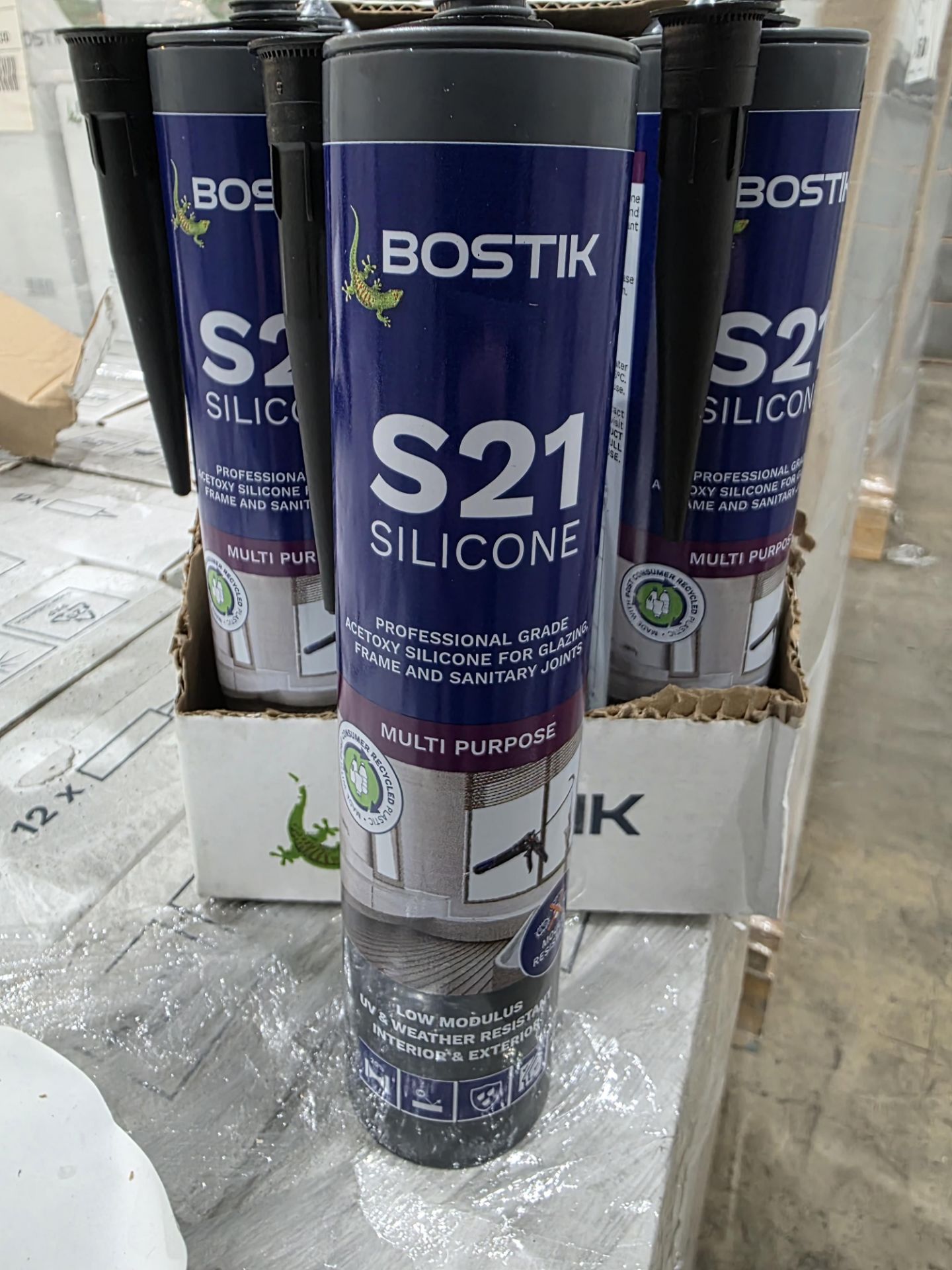 72 x Bostik S21 Multi Purpose Acetoxy Silicone Sealant 310ml Black. RRP ...