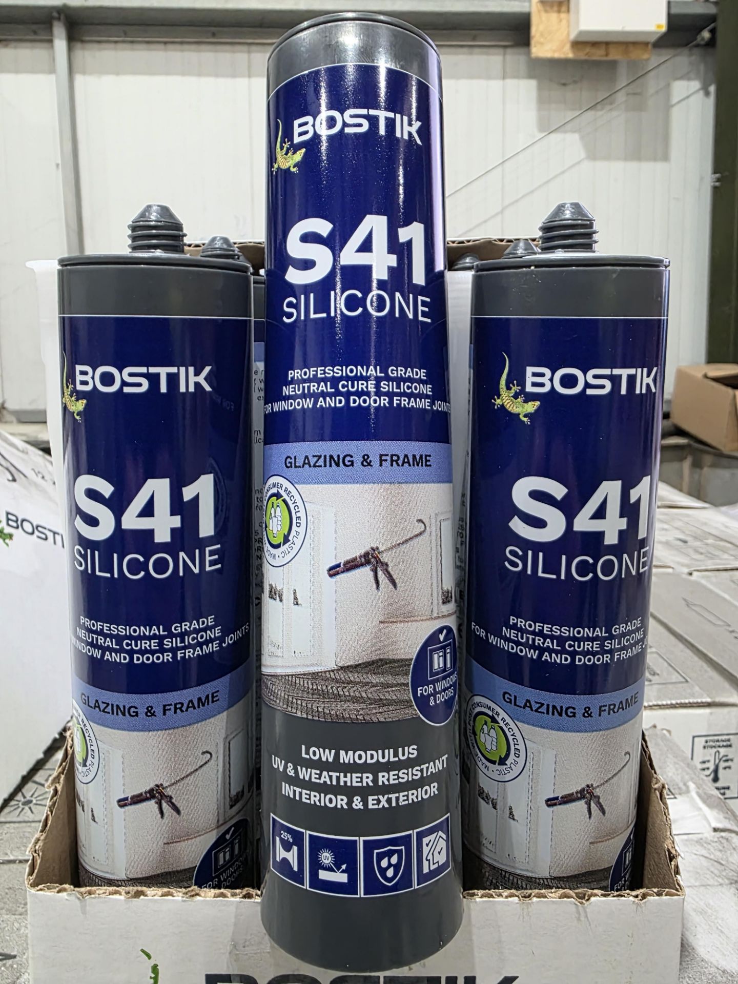 60 x Bostik S41 Neutral Cure Window & Door Frame Silicone Sealant 310ml ...