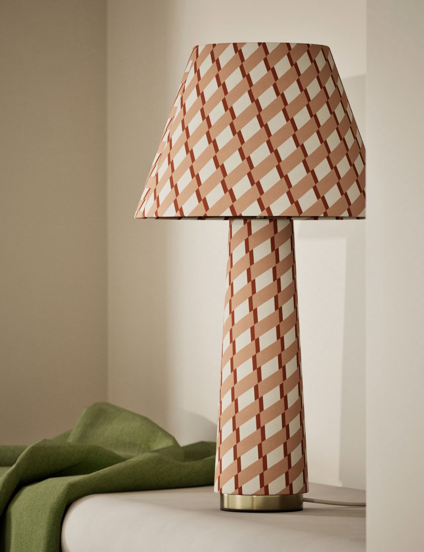 Marks & Spencers Fabric Geometric Print Table Lamp. - SR4F. Illuminate ...