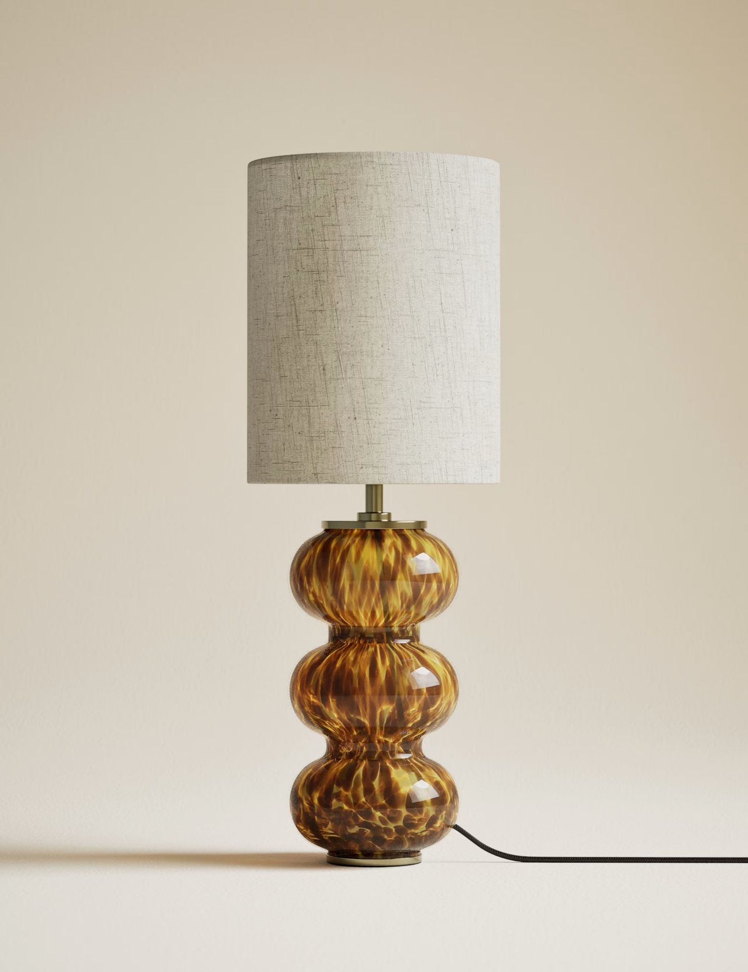 Marks & Spencers Tortoise Shell Glass Twist Base Table Lamp. - SR4F ...