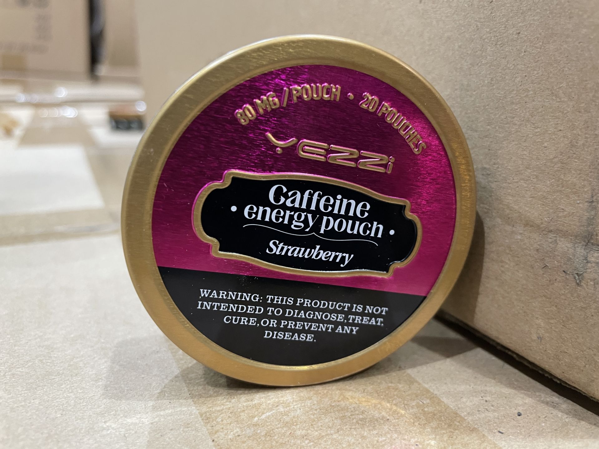 125 X BRAND NEW YEZZI TINS OF 20 POUCHES OF CAFFEINE ENERGY POUCHES (80 ...