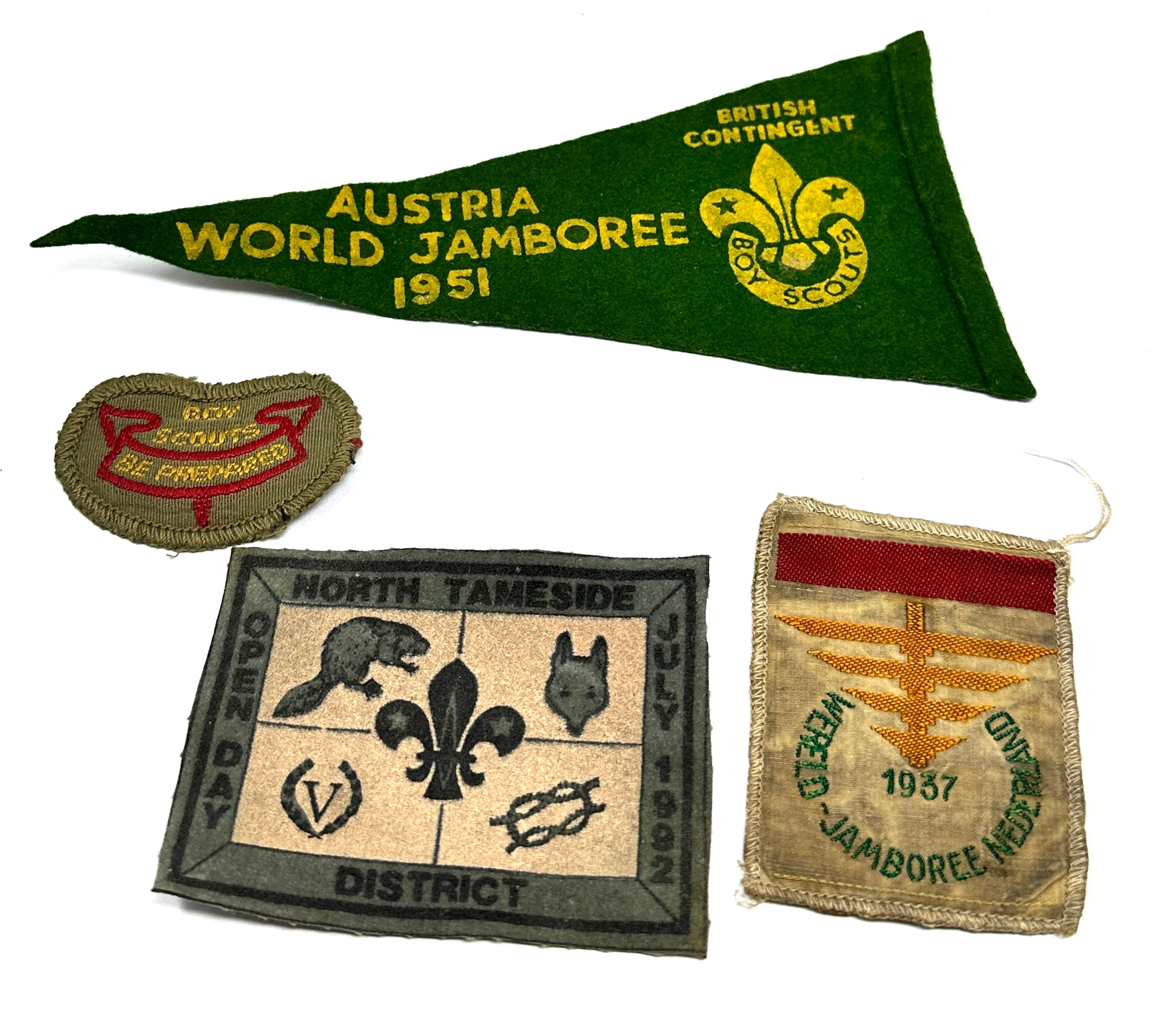 Rare boy scouts cloth badges inc 1937 world jamboree & 1951 world ...