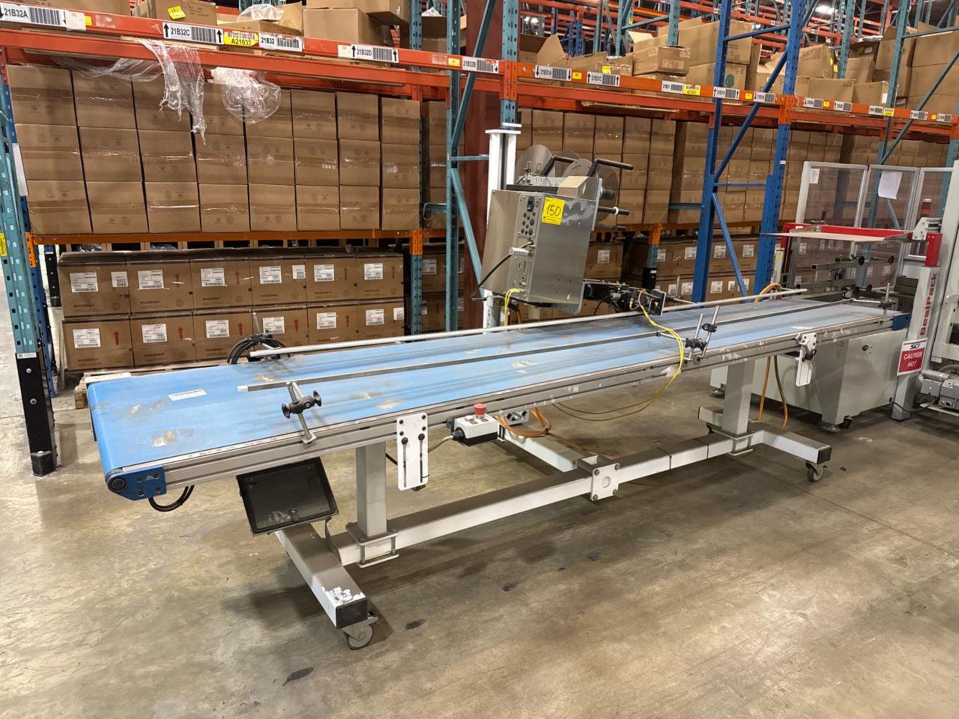 Weber labeler, mod. 5300 R.H. DOM, ser. no. W53003639 w/ belt conveyor ...