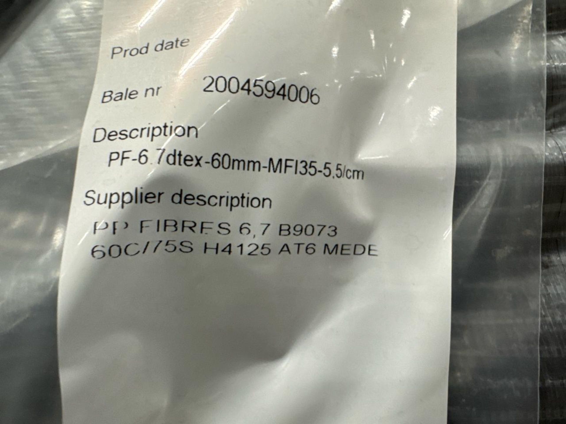 (14 bales x 250 kg = approx. 3500 kg) PP Fibres fleece, Polypropylene ...