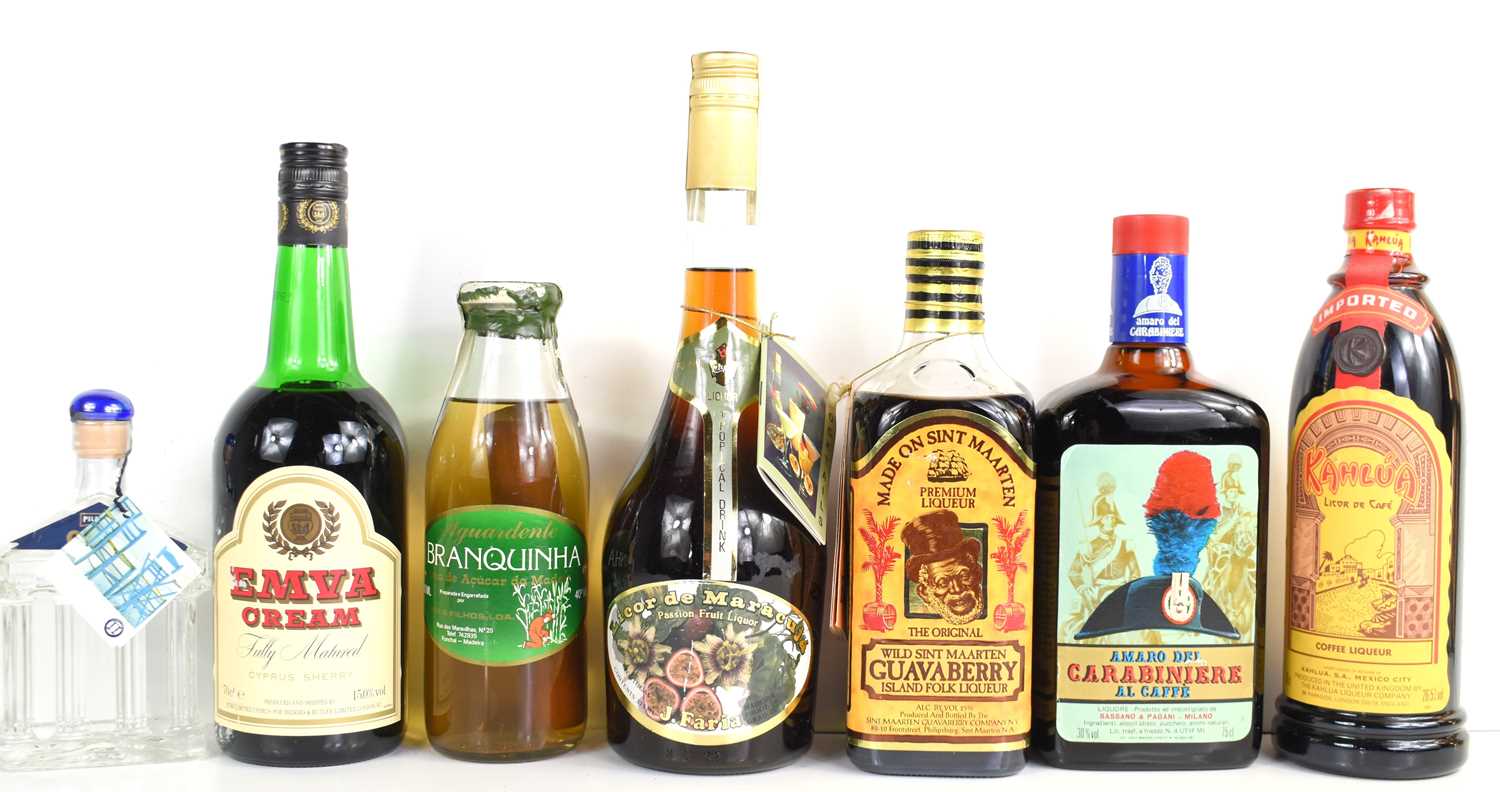 A group of alcohol to include Emva Cream Sherry, Guavaberry Island Folk ...