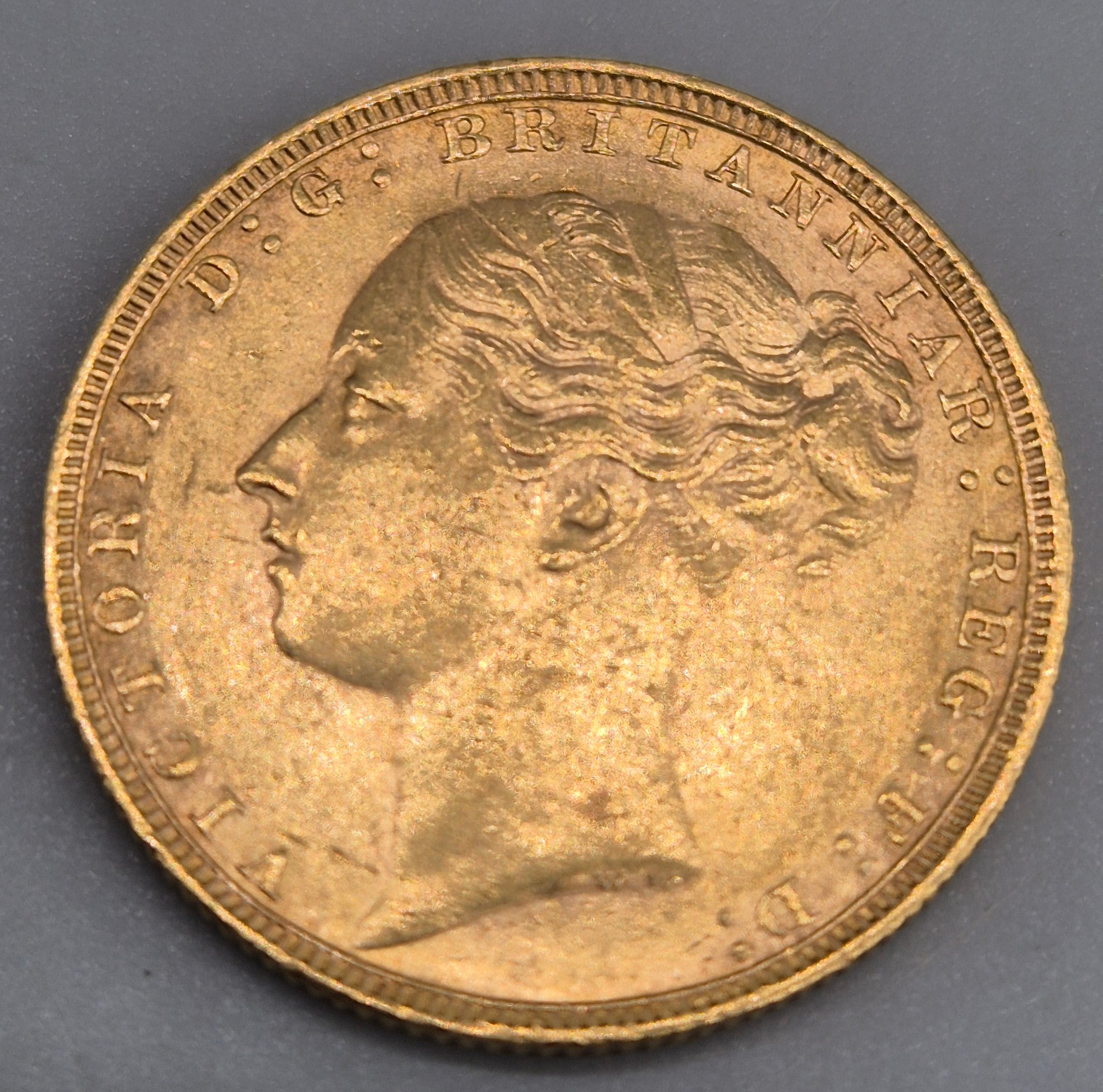 1884 Queen Victoria Full Gold Sovereign Coin.