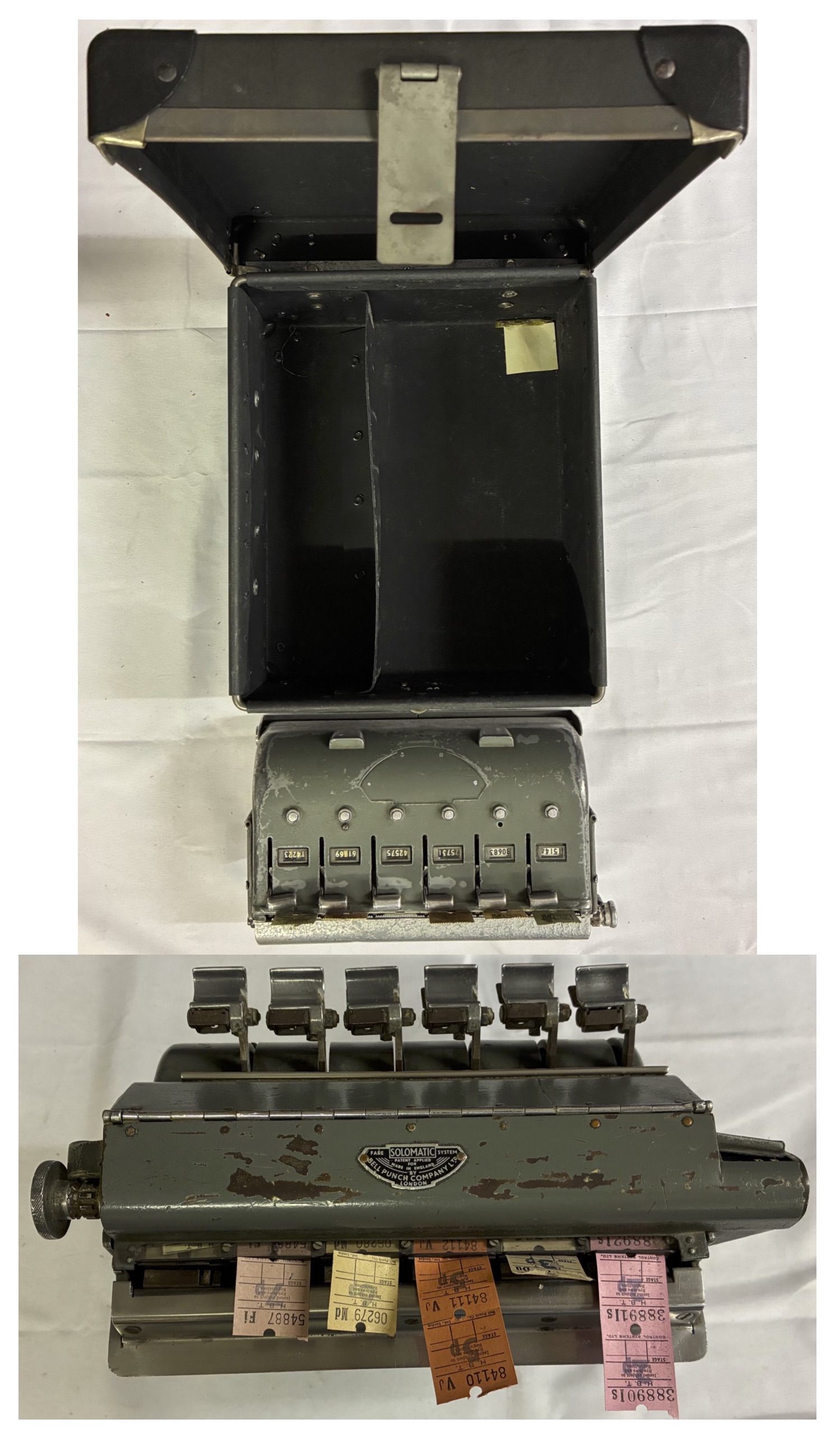 An Ultimate ticket machine with box which dispenses tickets but may ...