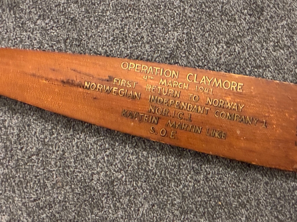 WW2 Norwegian SOE Commando Operation Claymore Raid Commemorative Oar An ...