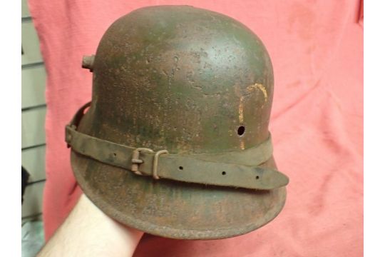WW1 German 1st Guards steel helmet with face guard A rare WW1 German ...