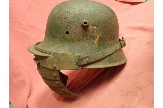 WW1 German 1st Guards steel helmet with face guard A rare WW1 German ...