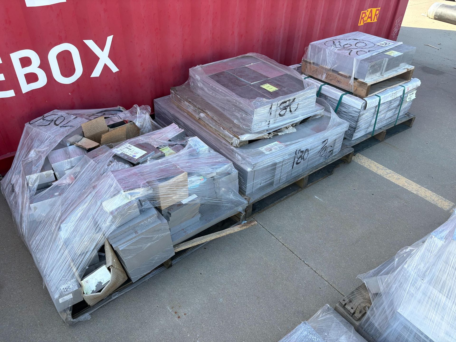 (14) SKIDS OF 7050 ALUMINUM PLATES, APPROX. 17,934 LBS, P# 72, 88, 107 ...