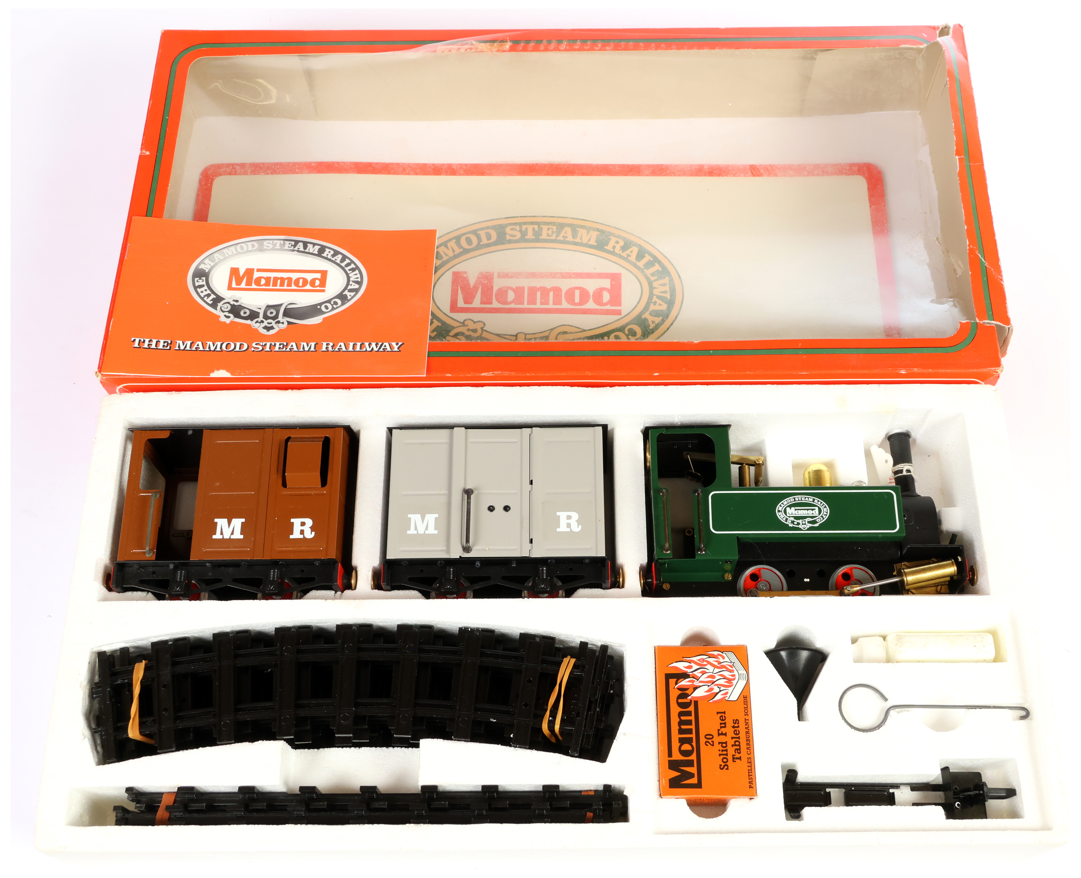 Mamod Live Steam Railway boxed set, comprising a Mamod steam locomotive ...
