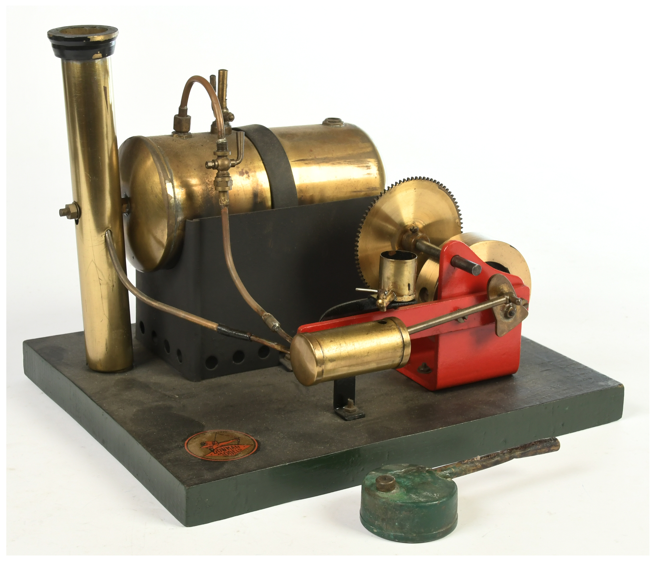 A Bowman Models stationary steam engine, Made in England, mounted on a ...