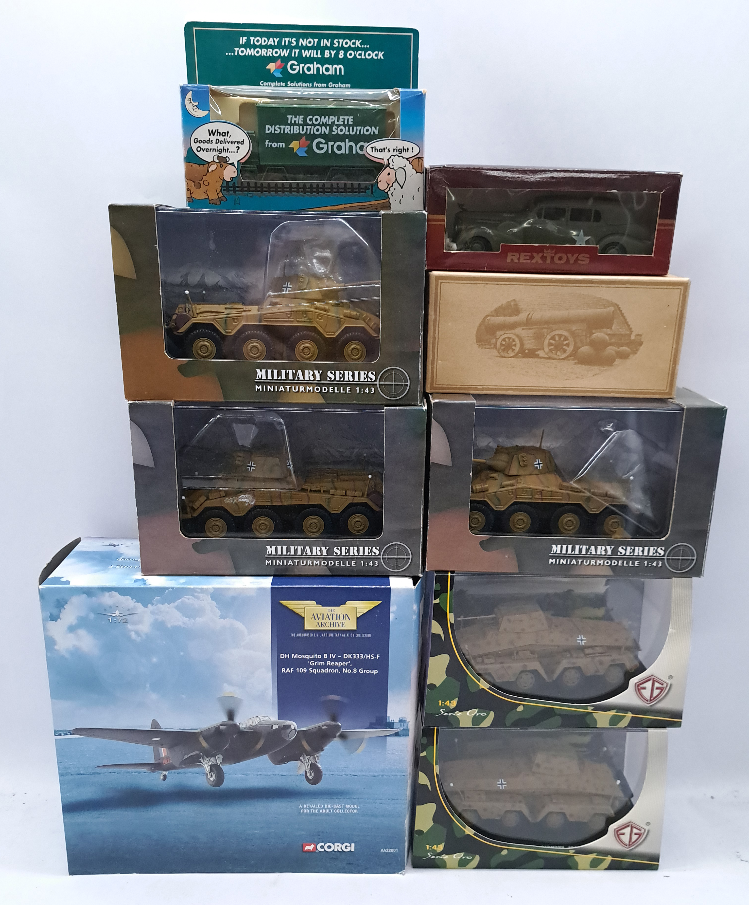 Corgi, Schuco & Similar, a boxed Group of Military Vehicles. Includes ...