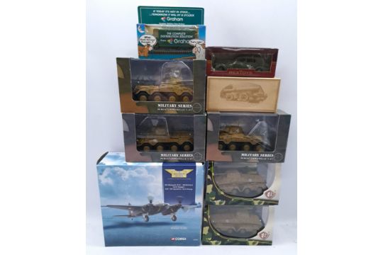 Corgi, Schuco & Similar, a boxed Group of Military Vehicles. Includes ...