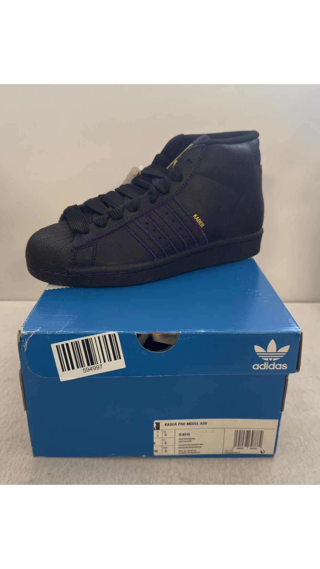 Adidas Men's Kader Pro Model Adv Sneakers, Black, Purple, Size 5 UK