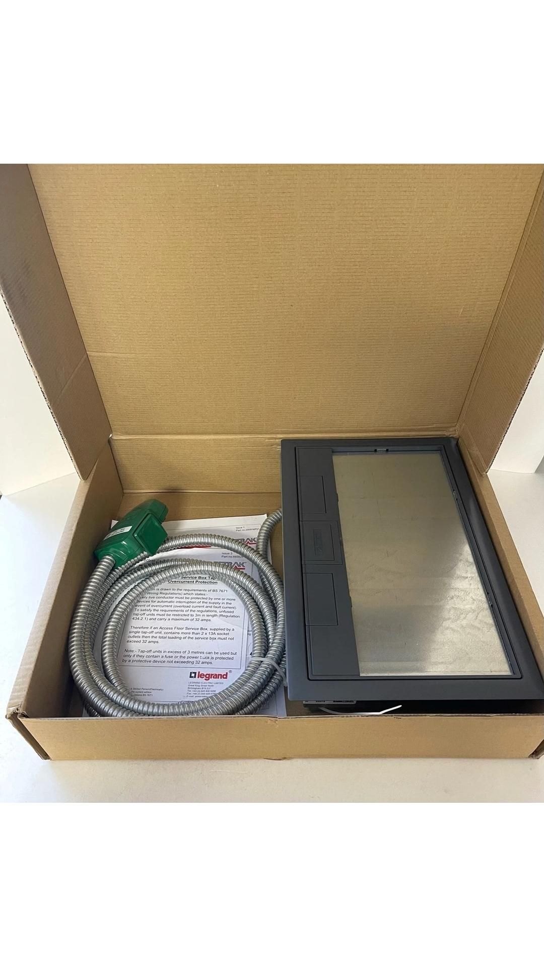 Electrak CR112 3 Compartment Floor Box 85mm with 2 X Twin Switched Socket Pre-Wired to Low Noise