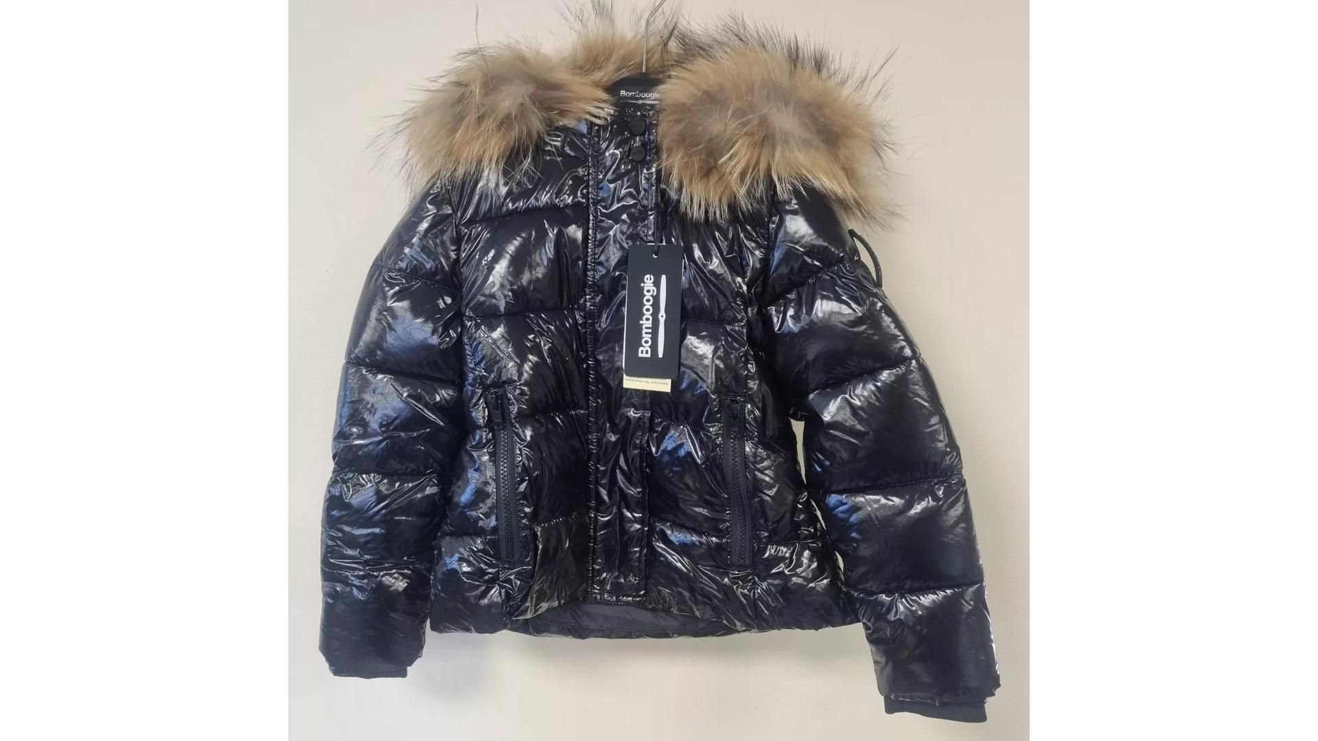 Bomboogie Girl's Puffer Coat, Crystal Black, Size 6 Years
