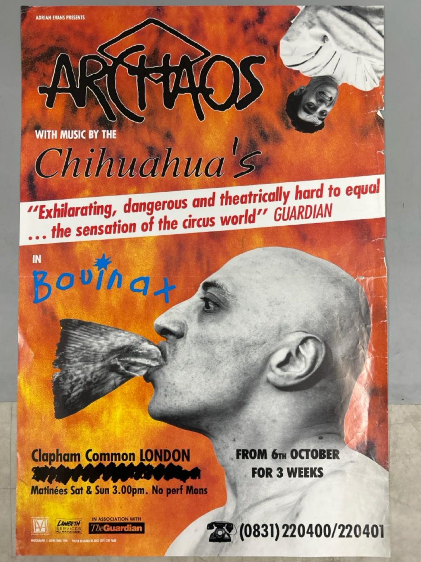 Archaos Circus poster for Clapham Common, 20" x 30" / AN5