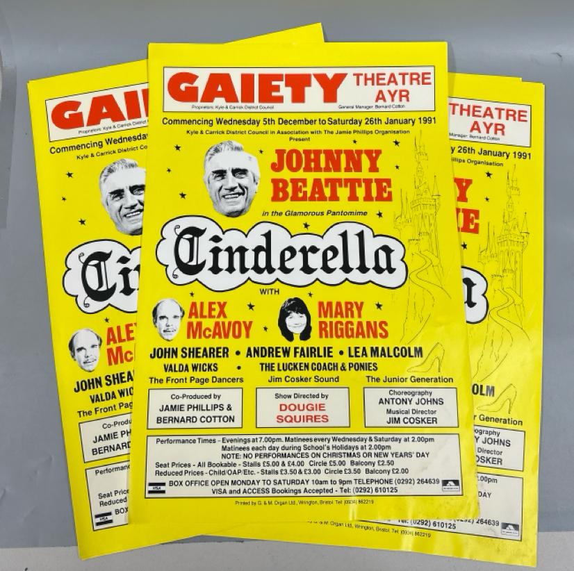 Eleven Gaiety Theatre Ayr posters for Cinderella, 1991, 20" x 30" / AN12