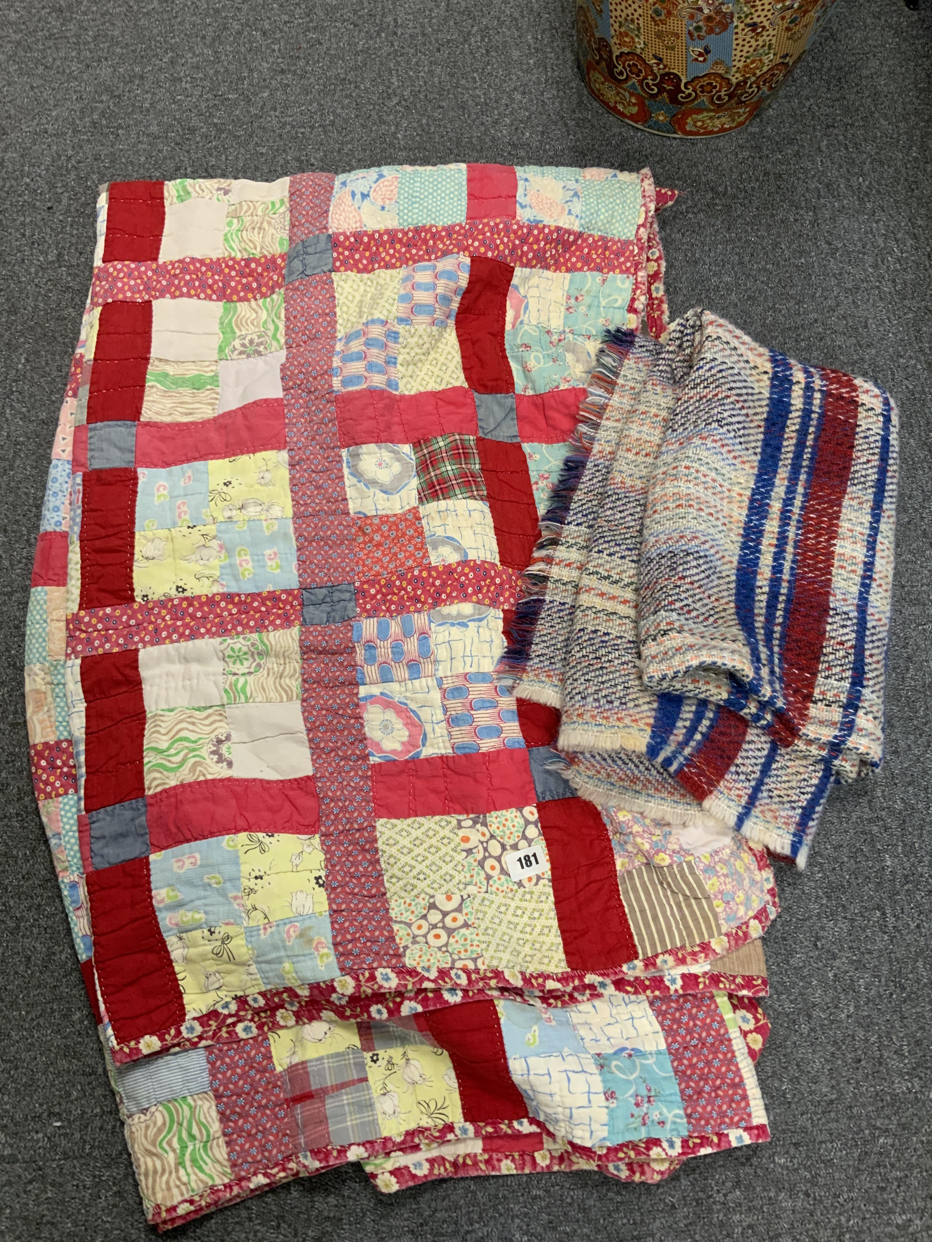 PATCHWORK QUILT, VINTAGE BLANKET