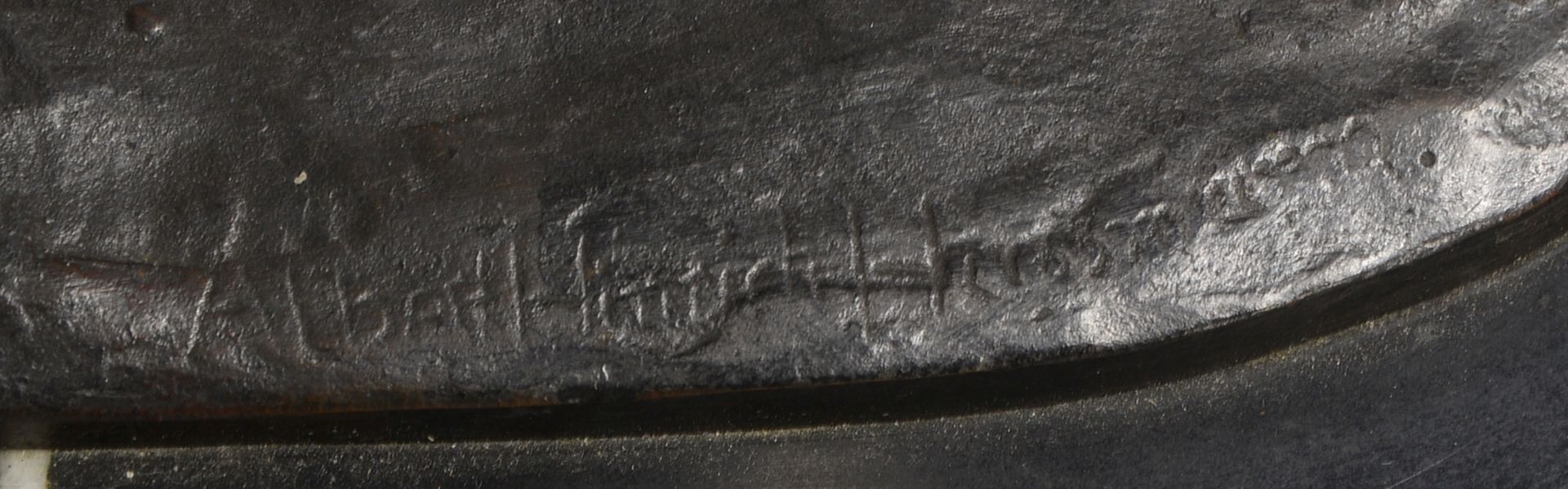 Hussmann, Albert Hinrich (1874 - 1946), Bronzefigur, 'Trabendes Fohlen ...