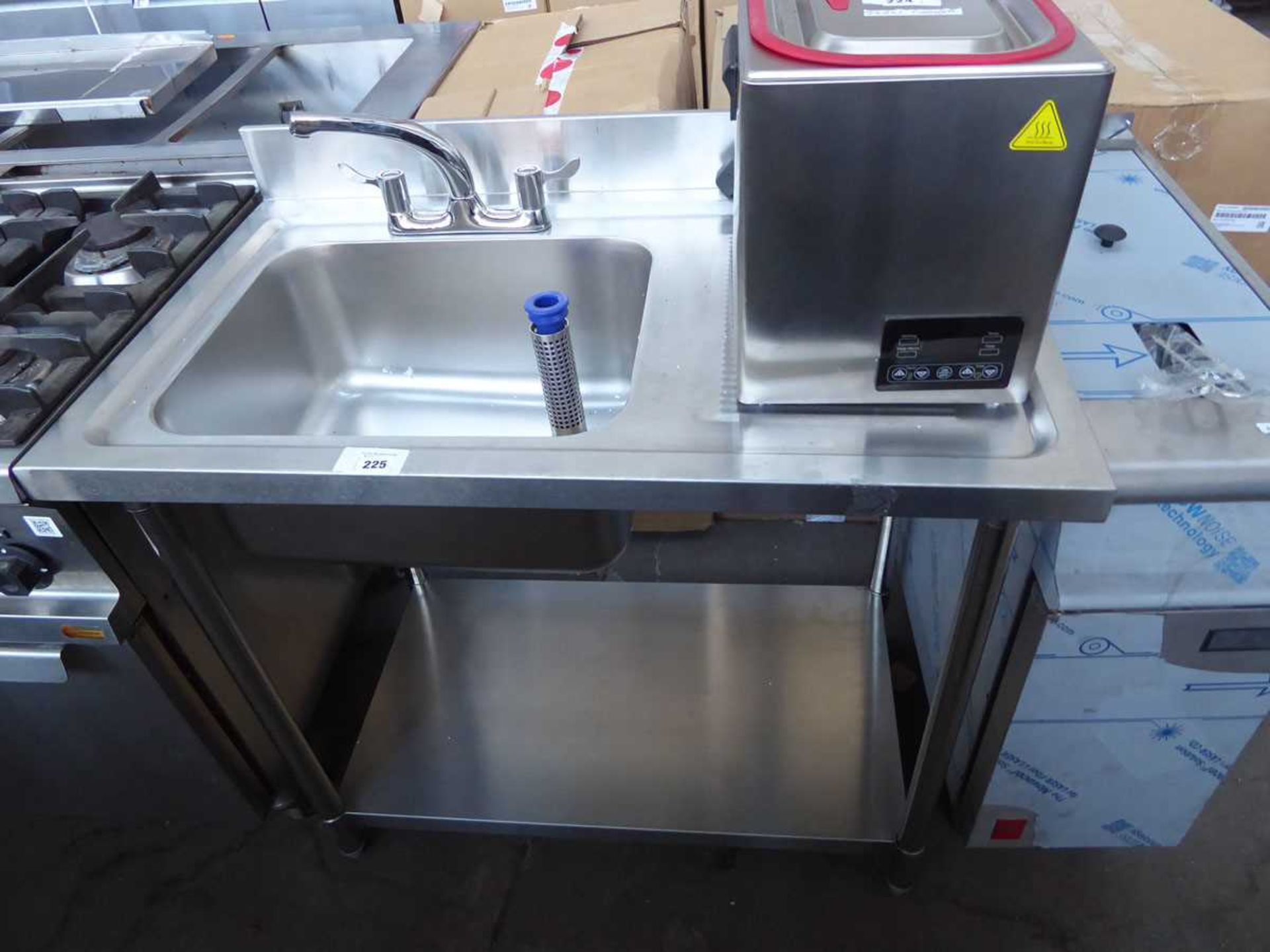 +VAT 100cm stainless steel single bowl sink with tap set and drainer
