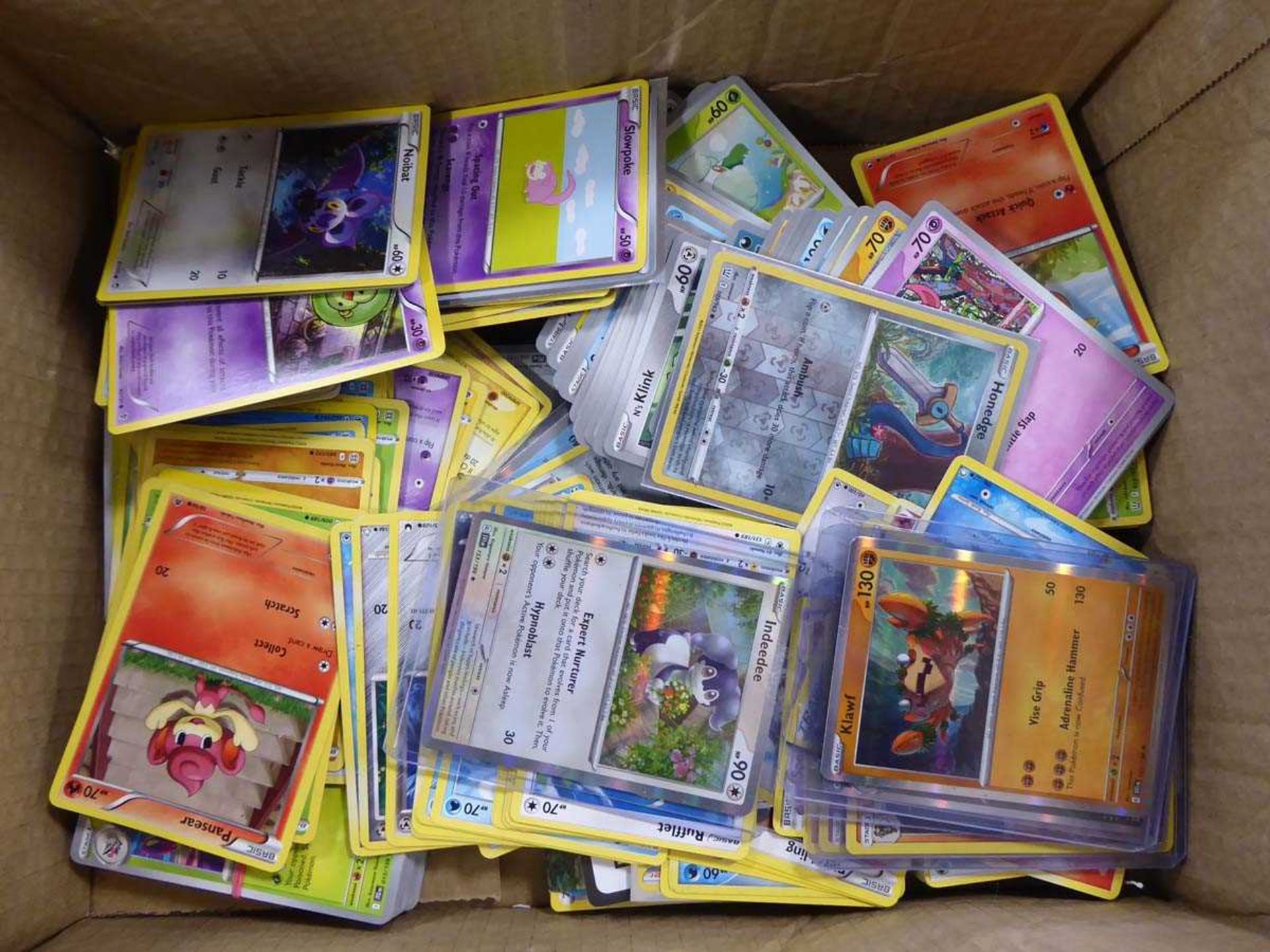 Box containing various Pokemon Cards Where possible these cards have ...