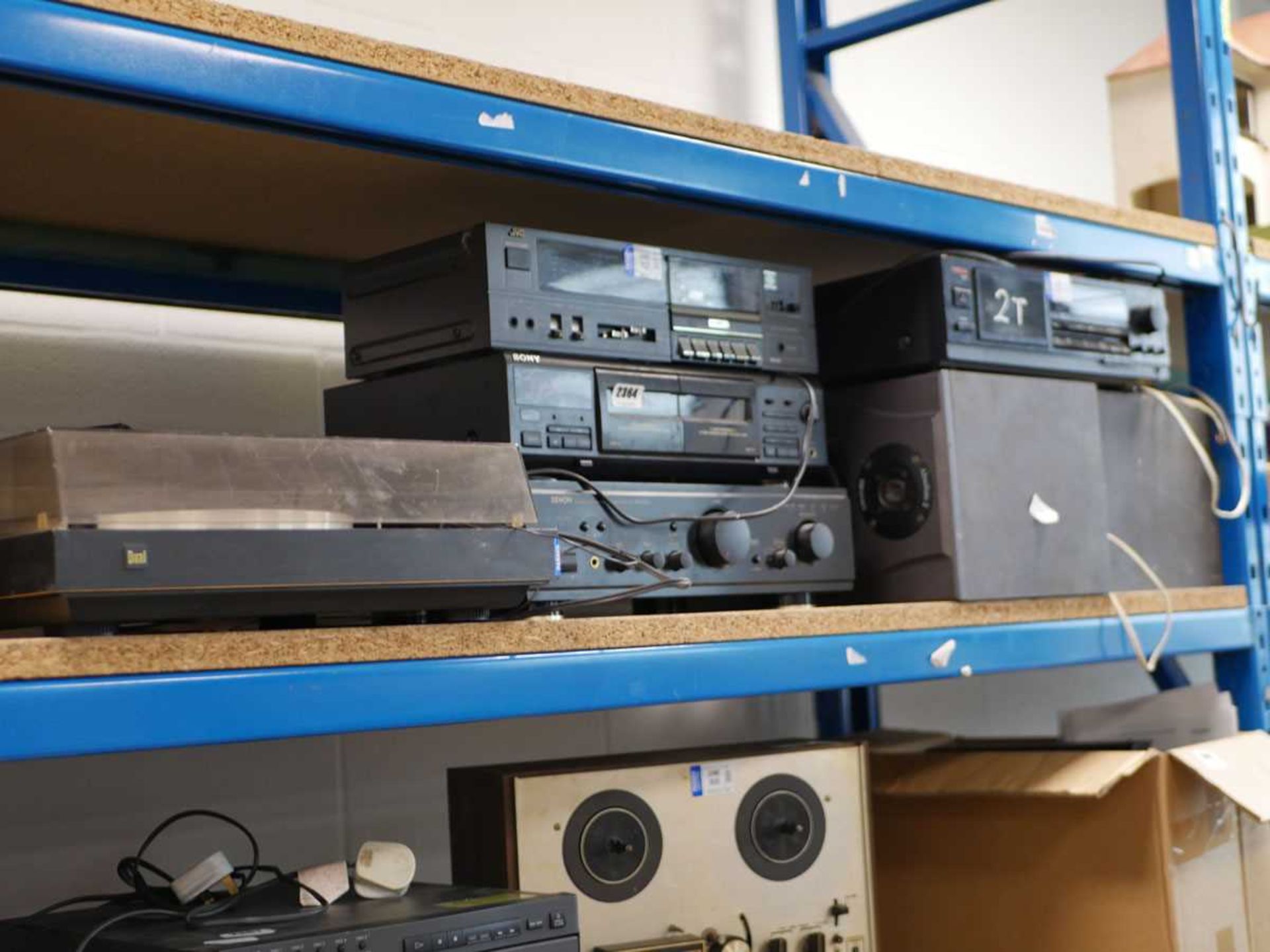 Stereo system comprising of a Tascam 103 tape deck, JVC KDV200 tape ...