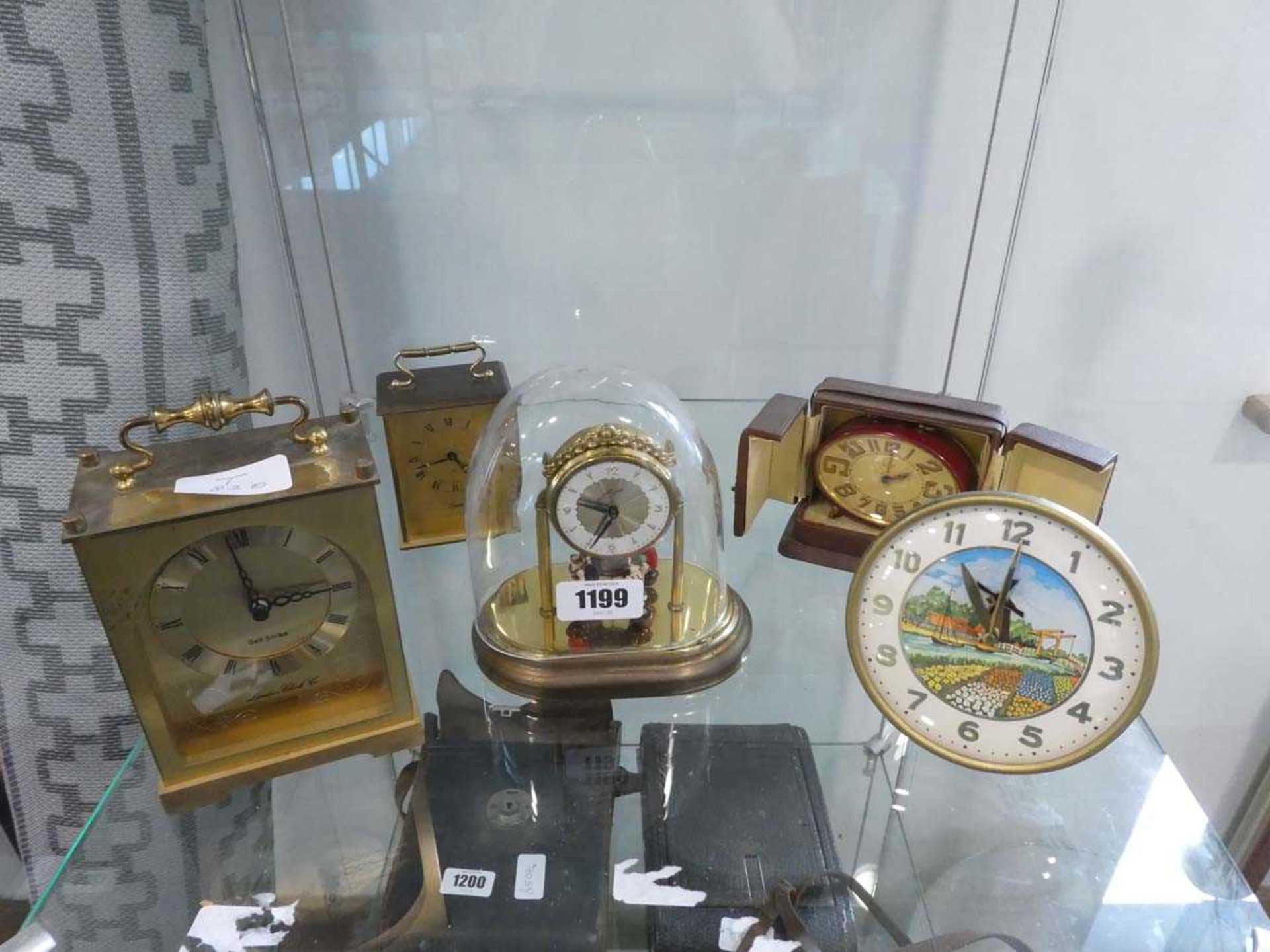 5 various mantle clocks and carriage clocks
